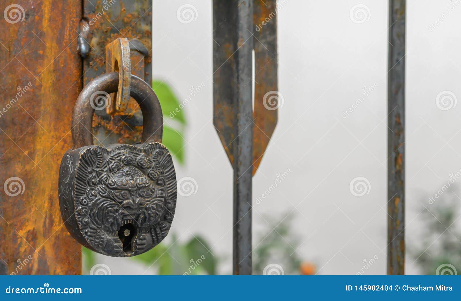 An Antique Lock on a Rusted Handle Stock Photo - Image of exit, access ...
