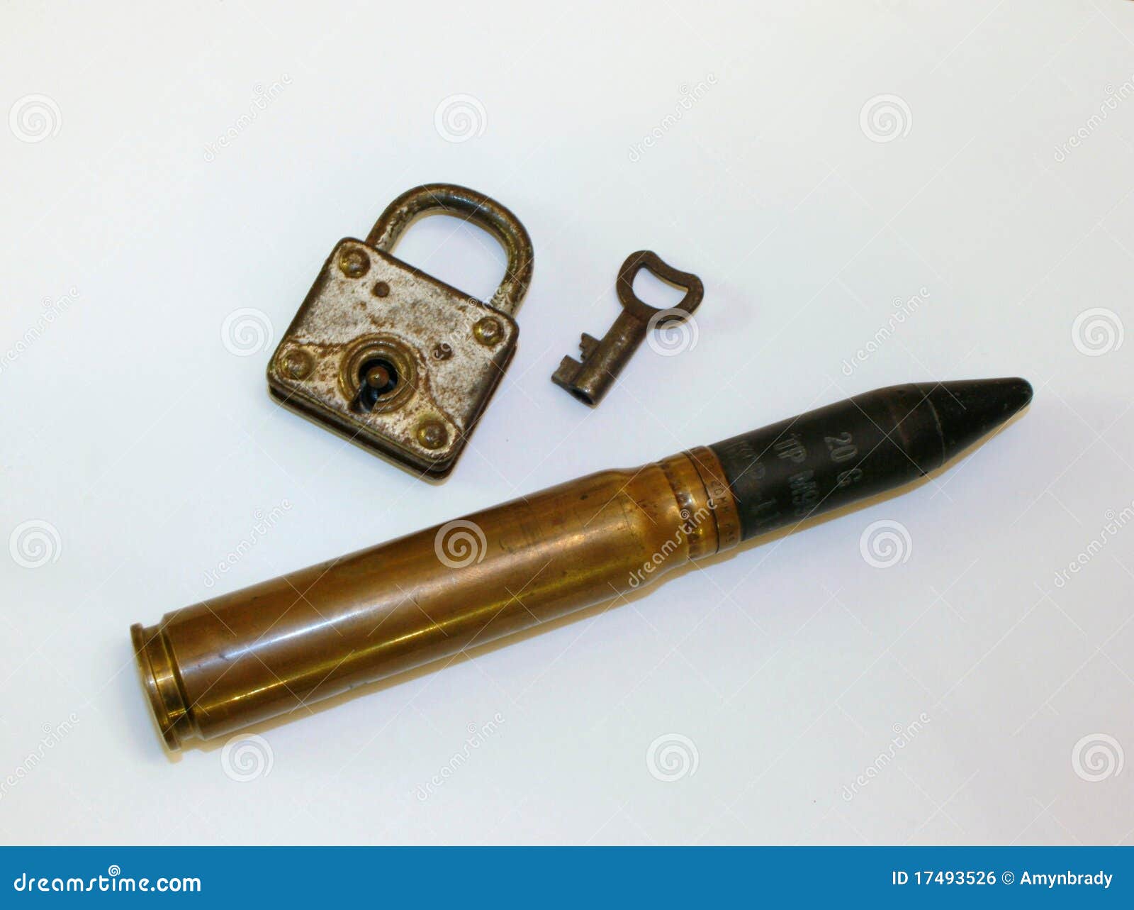 Antique lock with bullet stock photo. Image of open, equipment - 17493526