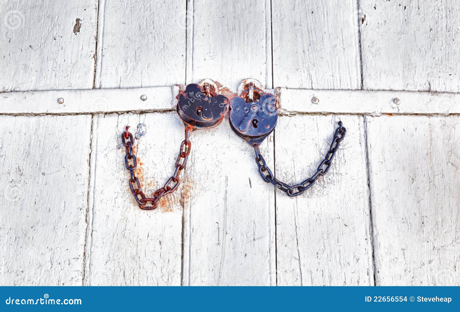 Antique Locks and Chain on Wood Stock Photo - Image of iron, dark: 22656554