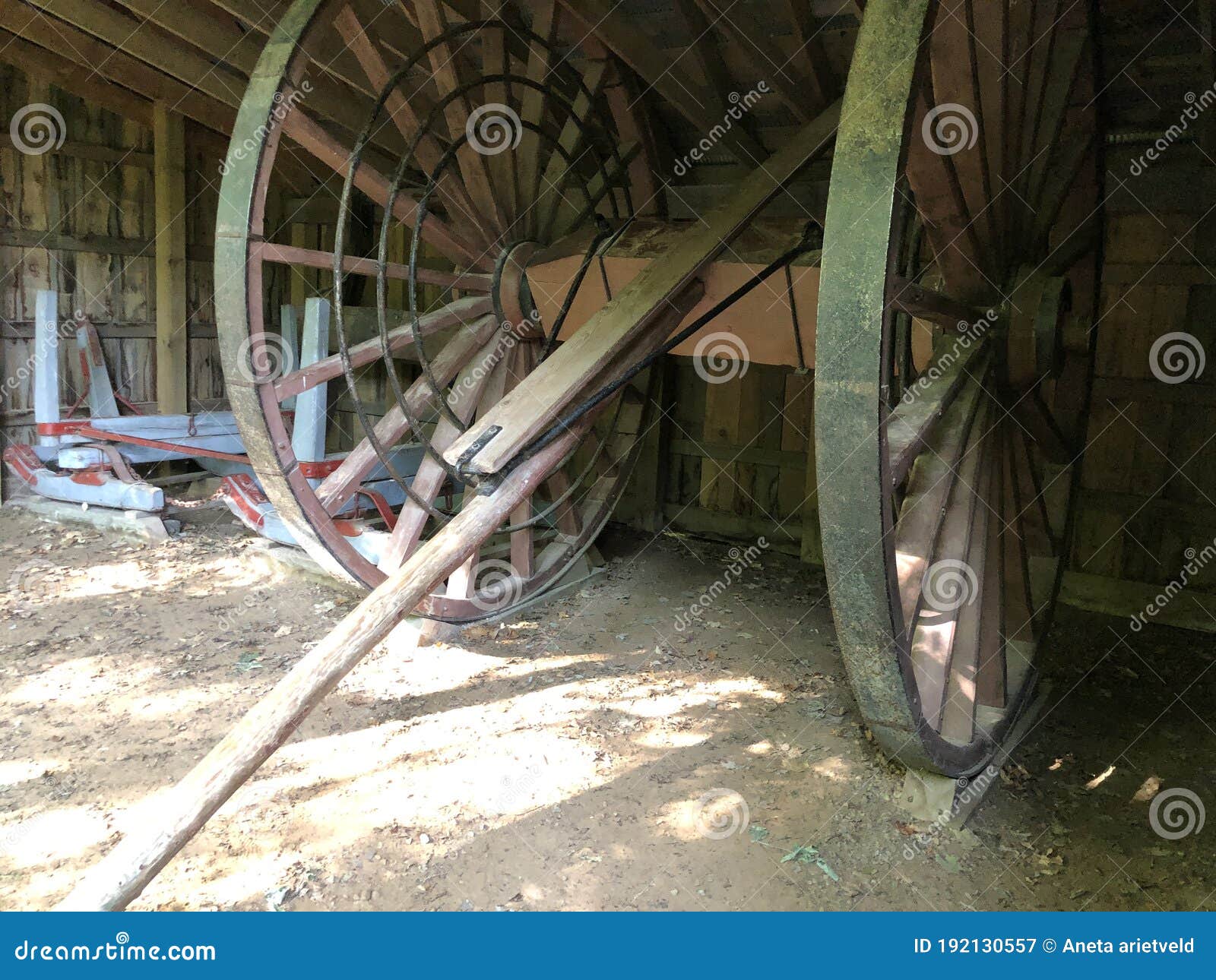 Large Log Sledge with Huge Tires Stock Image - Image of sled, huge ...