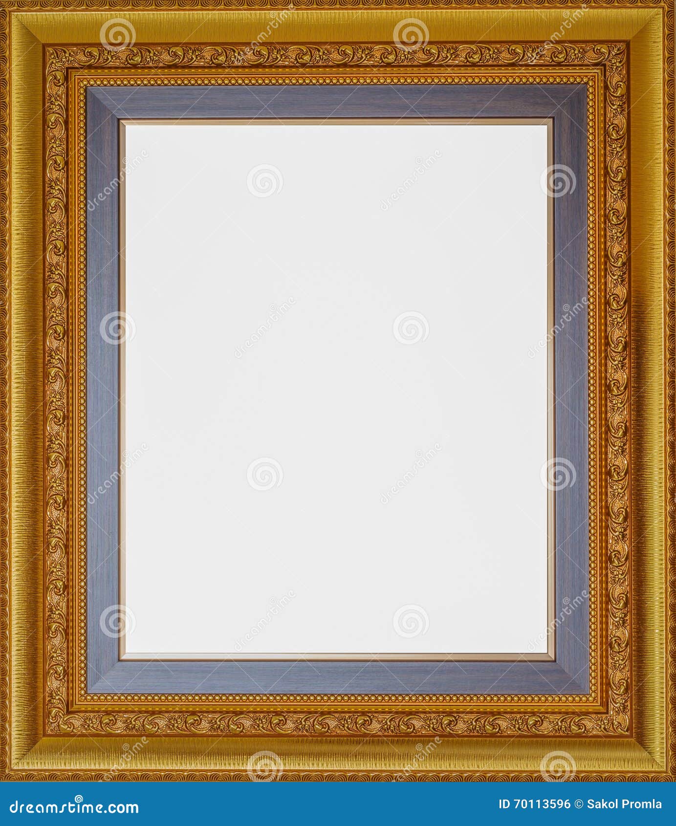 Antique Look Gold Color Picture Frame Stock Photo - Image of frame ...