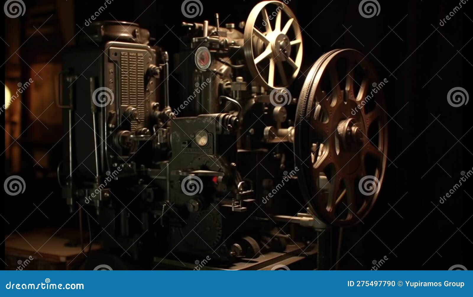 Antique Machinery, Metal Spool, Modern Lens Design Generated by AI ...