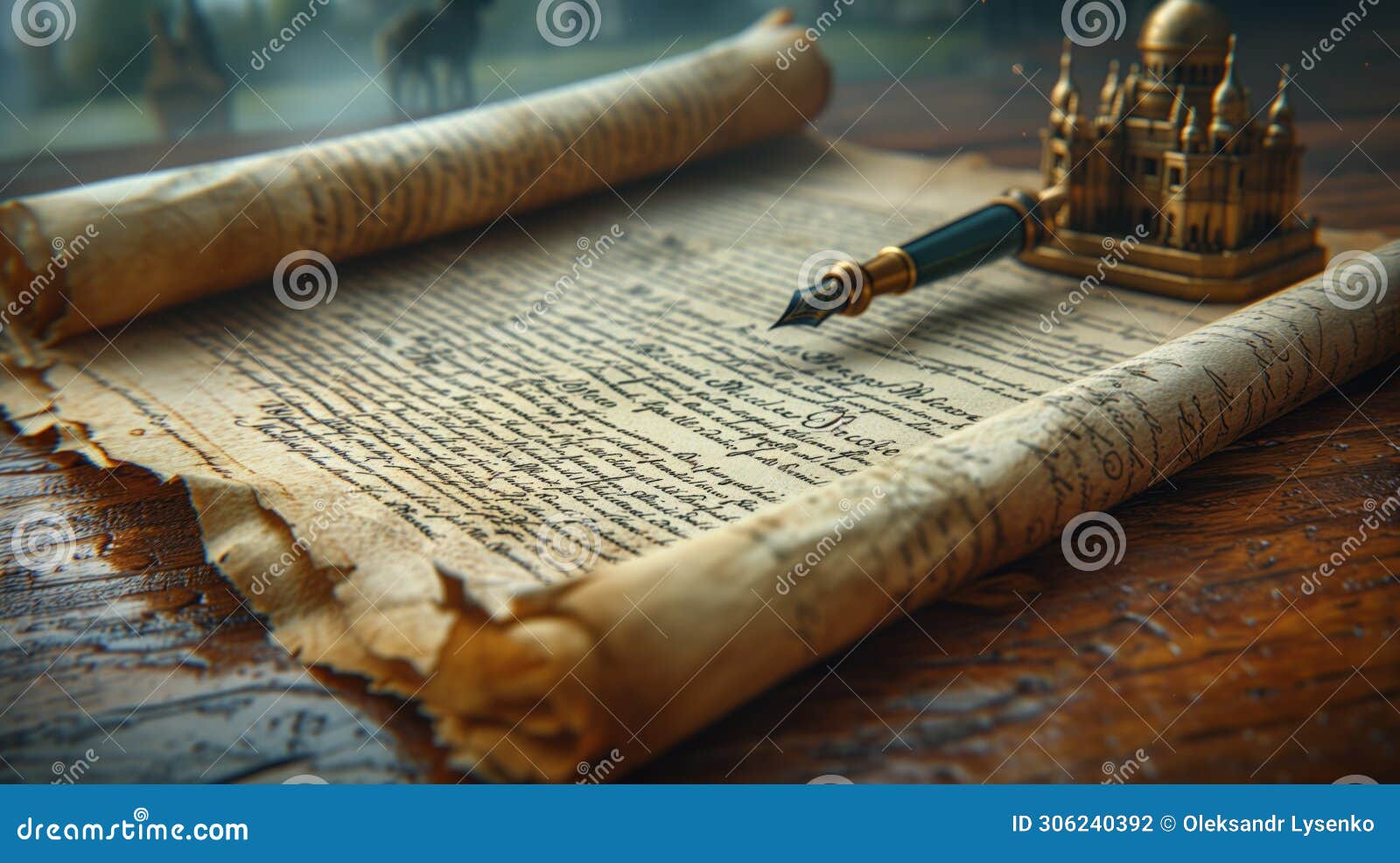 Antique Manuscript and Ink Pen Stock Illustration - Illustration of ...