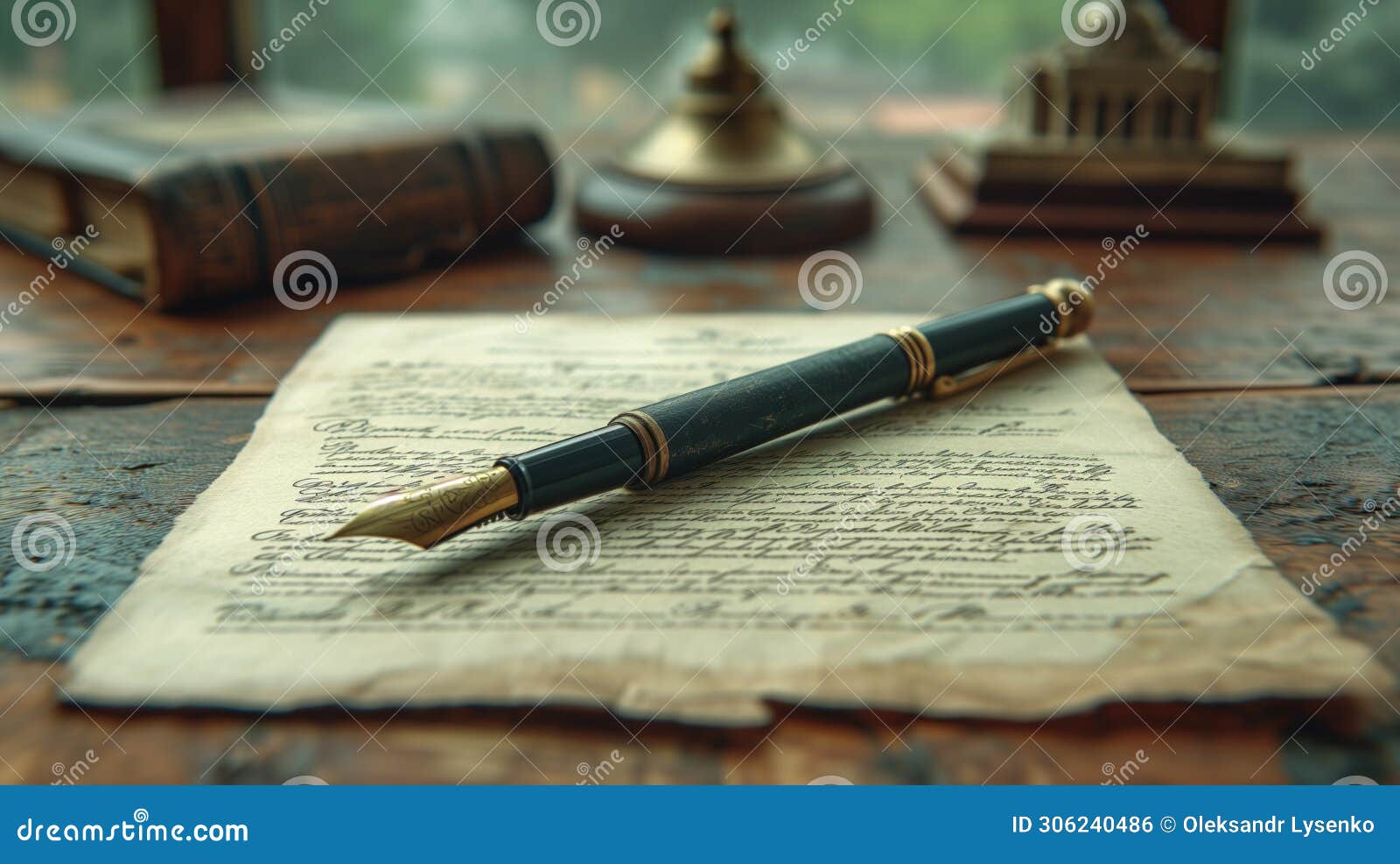 Antique Manuscript and Ink Pen Stock Illustration - Illustration of ...