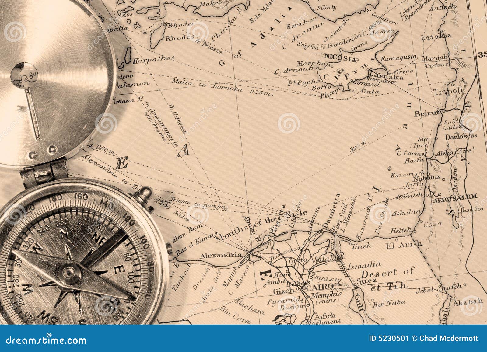 Antique Map stock image. Image of compass, cartography - 5230501