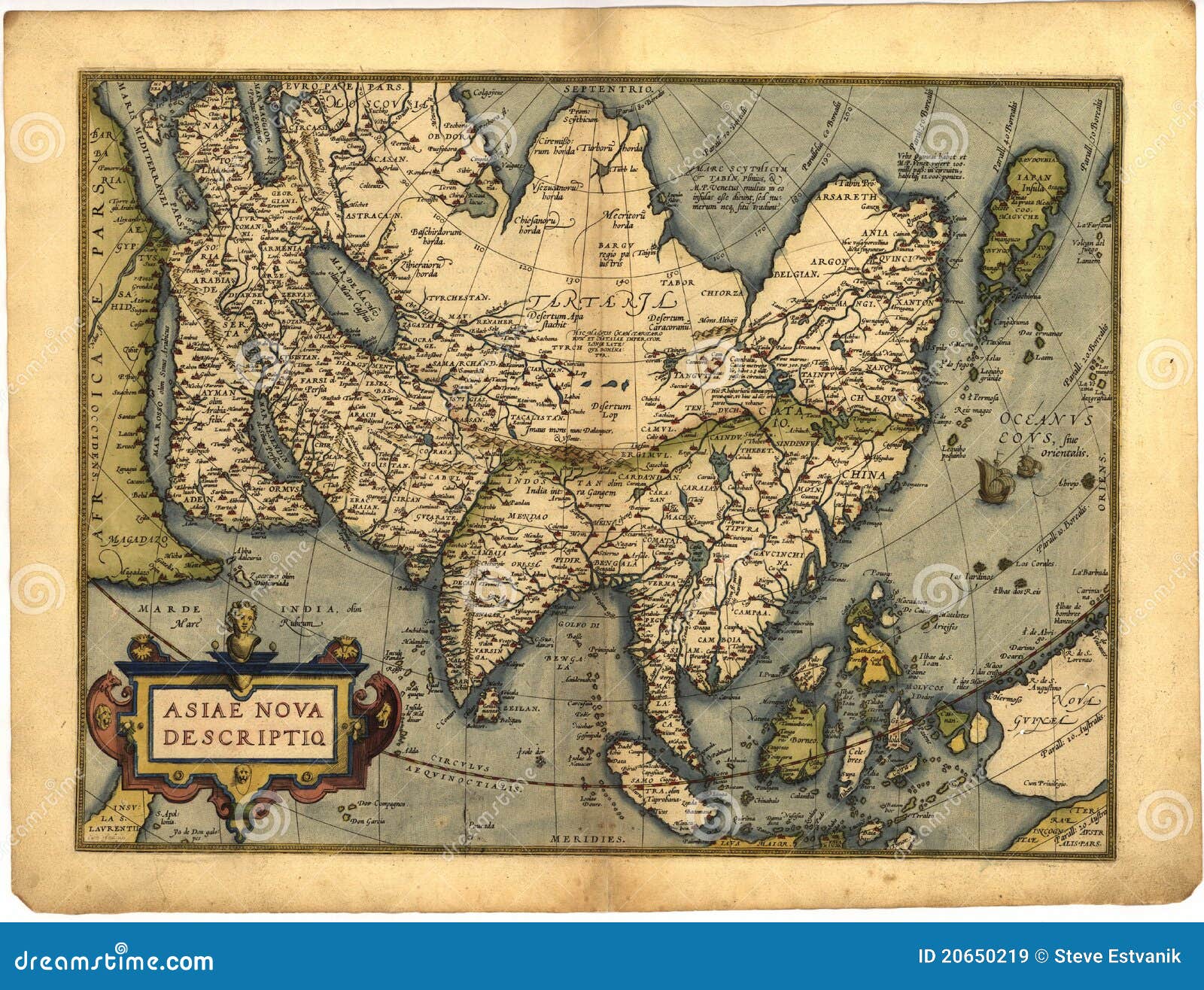 Antique Map Of Asia Royalty Free Stock Images - Image: 20650219