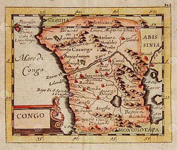 Antique Map of Congo (Africa) Stock Image - Image of history, thomas ...