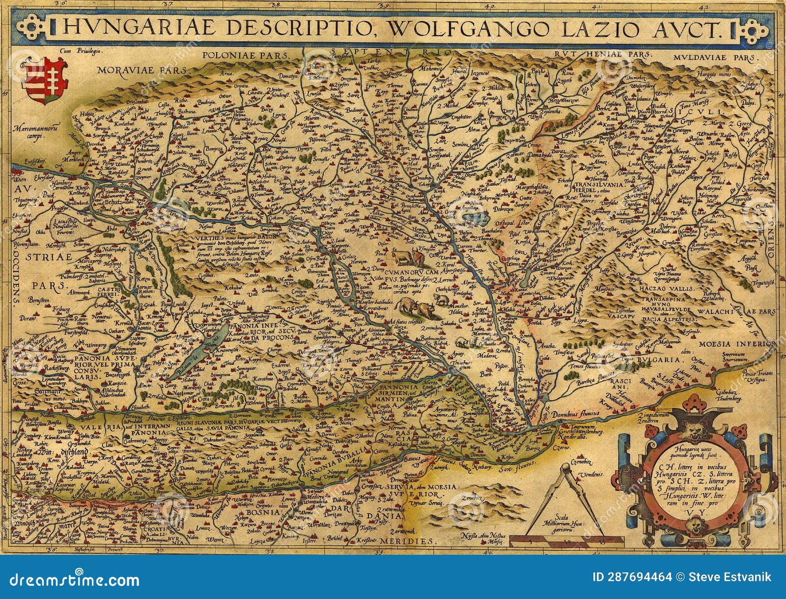 Antique Map of Hungary stock illustration. Illustration of hungary ...