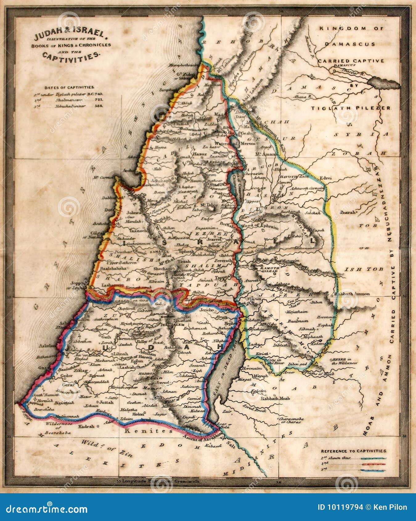Antique Map of Old Israel stock photo. Image of cartography - 10119794