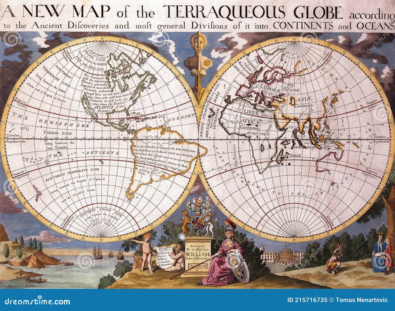 Antique Maps of the World..Map of the World..Edward Wells. Editorial ...