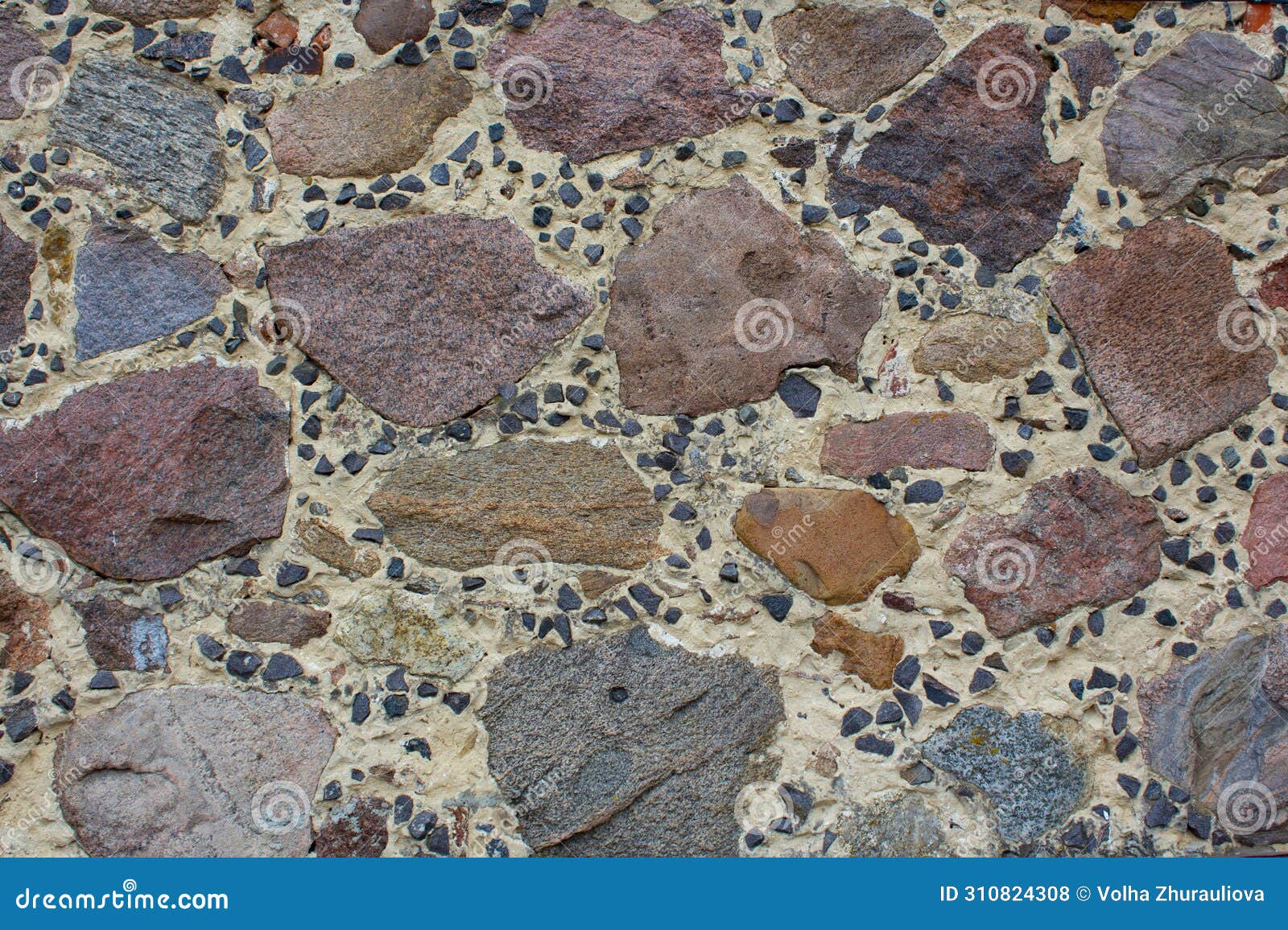 Antique Masonry of Coarse and Fine Rubble Stone. Rough Stone Wall ...