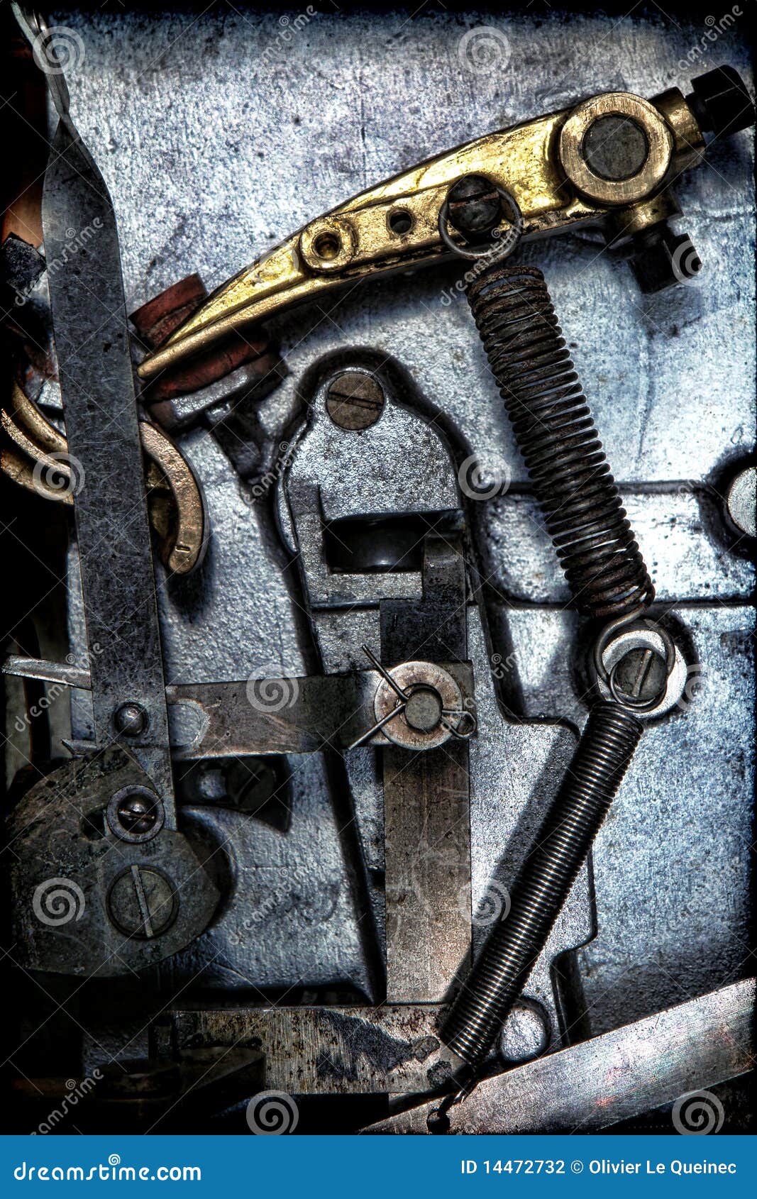 Antique Mechanism in an Old Machine Stock Photo - Image of grunge ...