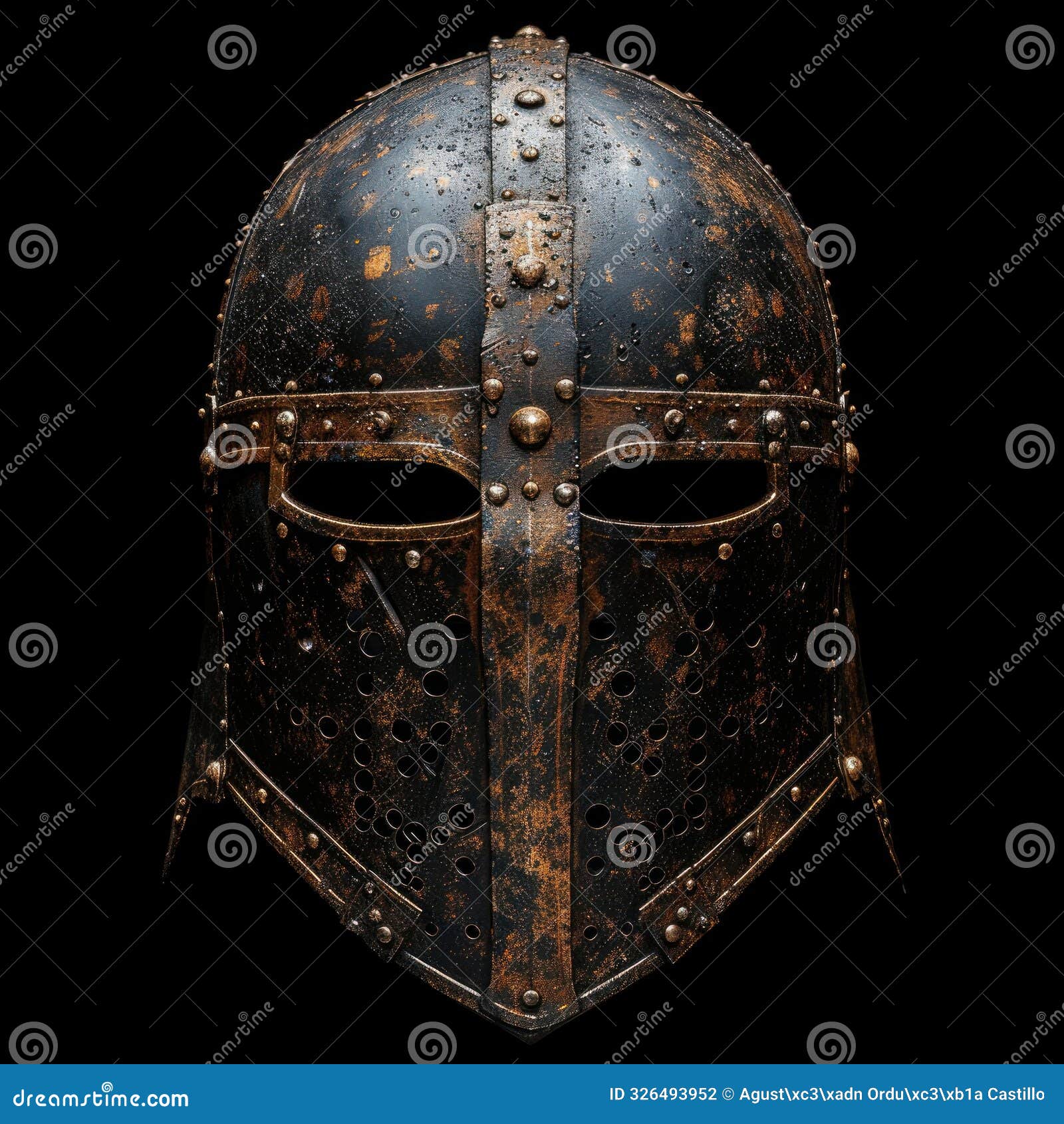 Antique Medieval Helmet With Rivets Royalty-Free Stock Photography ...