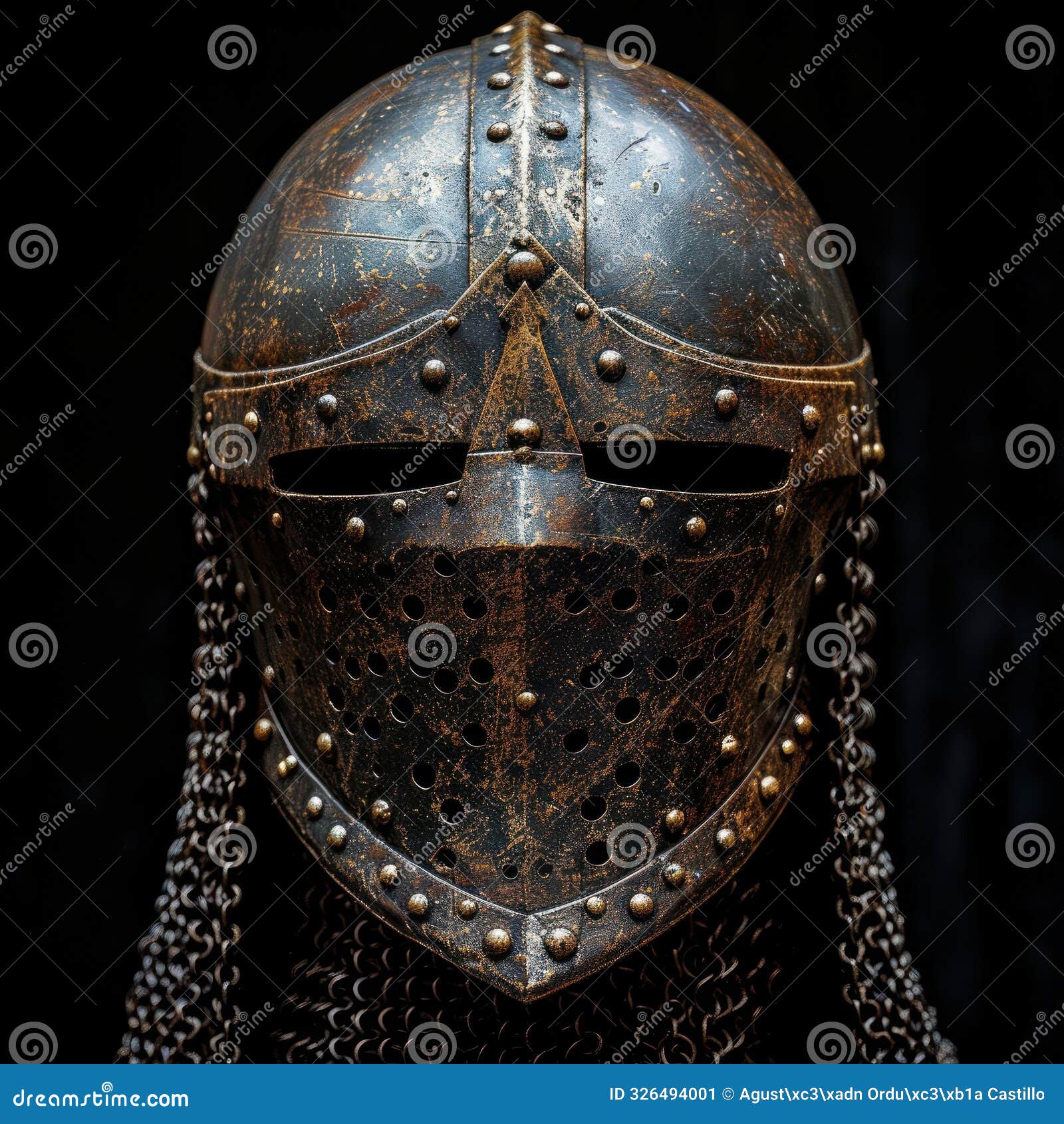 Antique Medieval Helmet With Rivets Stock Photo | CartoonDealer.com ...