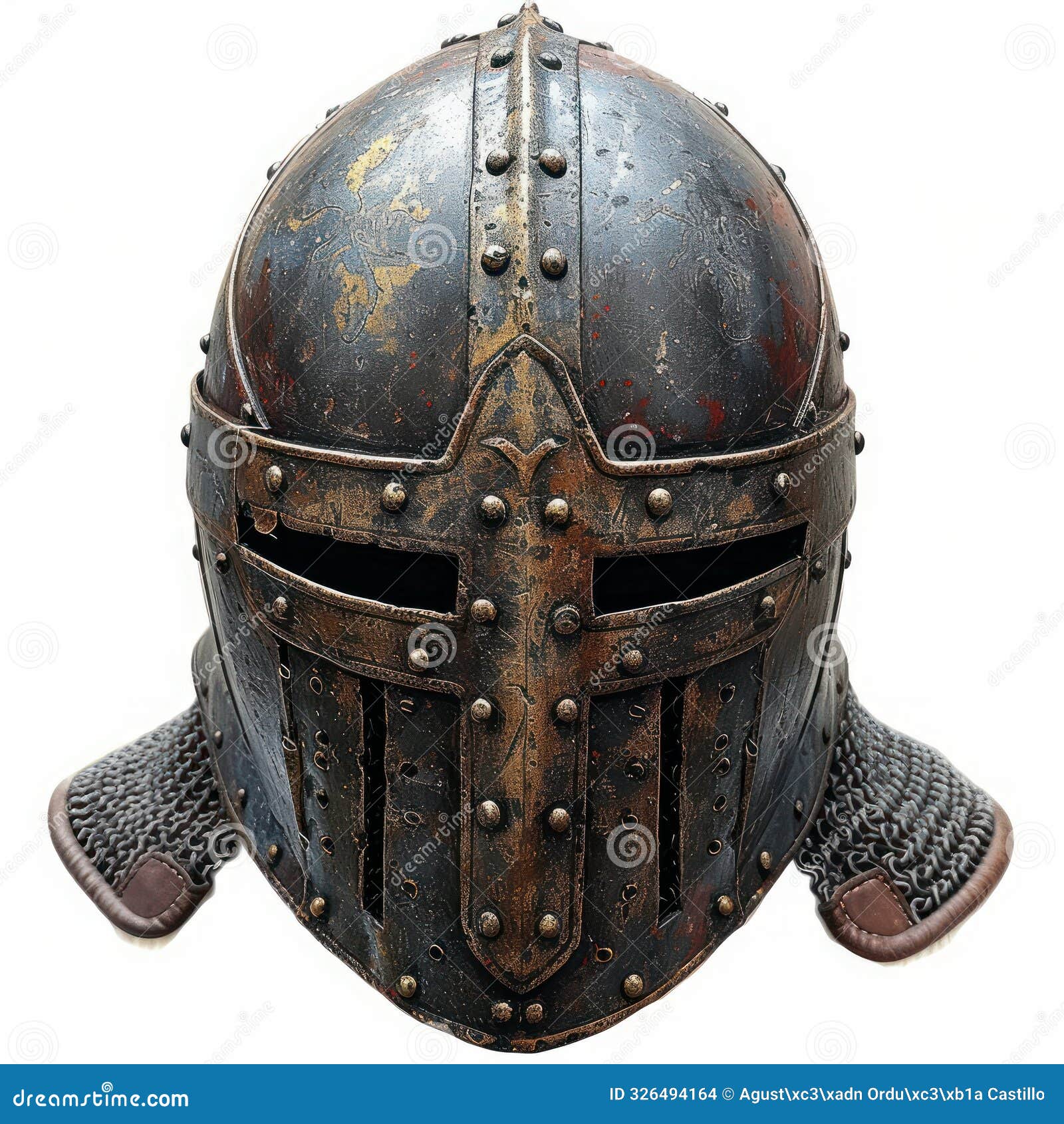 Antique Medieval Helmet With Rivets Stock Image | CartoonDealer.com ...