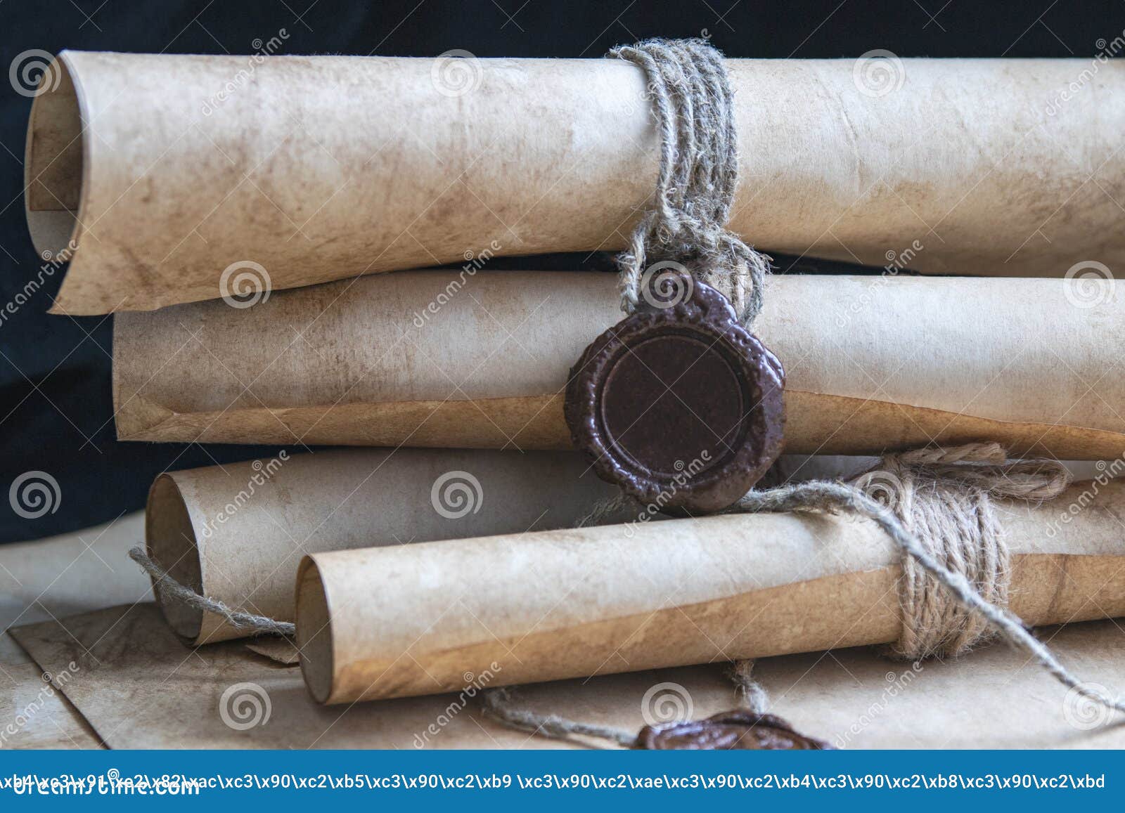Medieval old scrolls stock photo. Image of element, book - 213641198