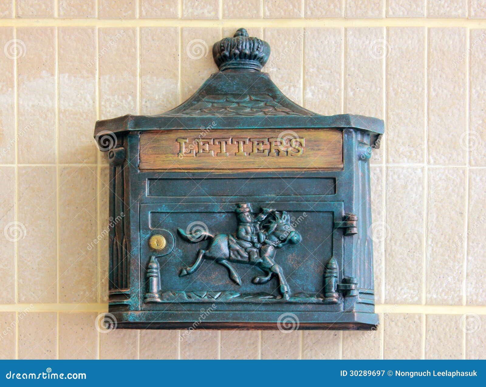 Antique metal letter box stock image. Image of lock, delivery - 30289697