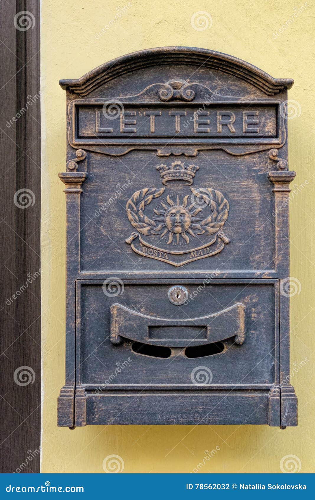 Antique metal mail box stock photo. Image of object, antique - 78562032