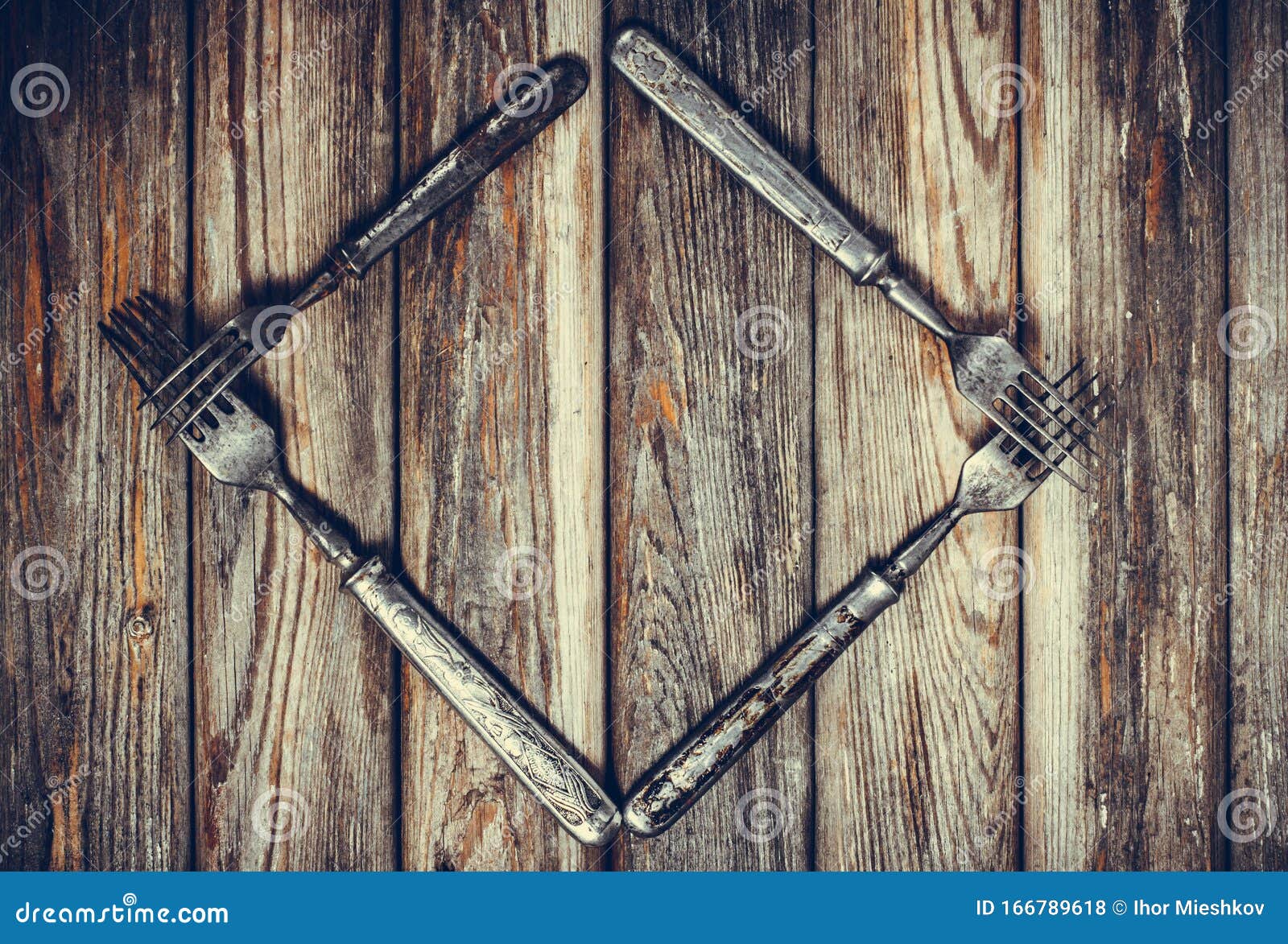 Antique Metal Rusty Fork on a Vintage Surface Stock Photo - Image of ...