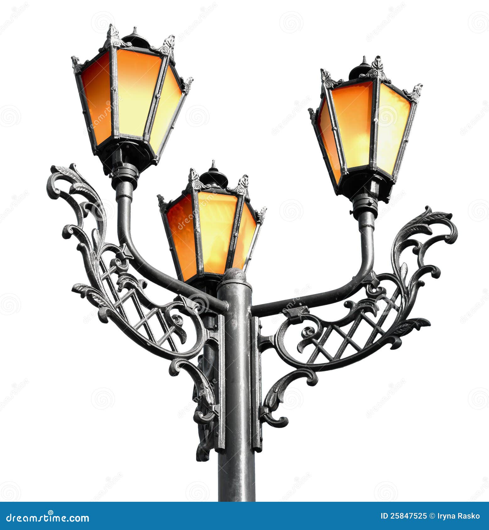Antique metal street lamp stock image. Image of beautiful - 25847525