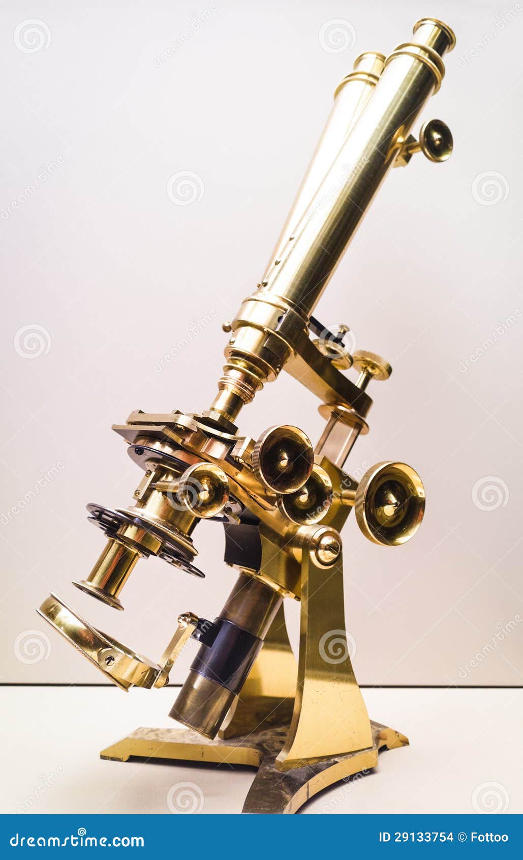Antique microscope stock photo. Image of golden, optical - 29133754