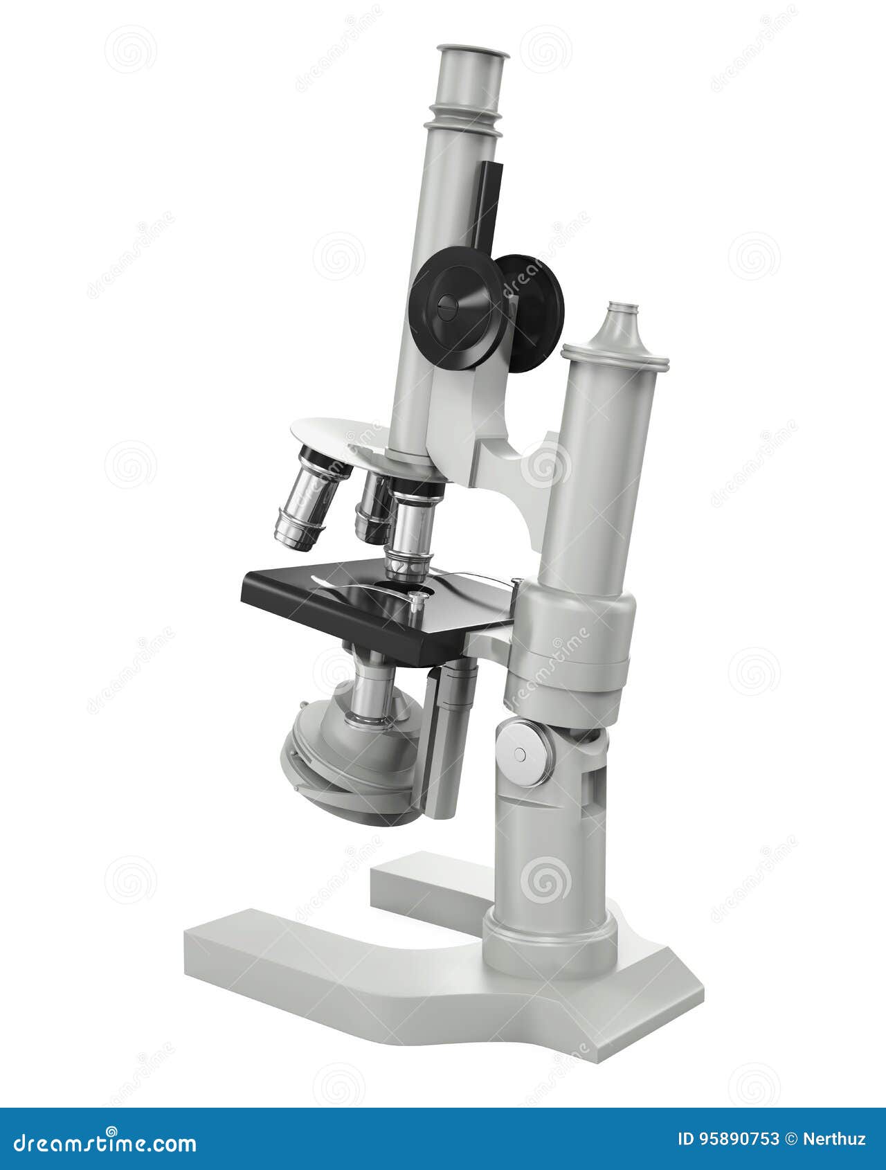 Antique Microscope Hand Drawn Sketch Placed On Blackboard Background ...