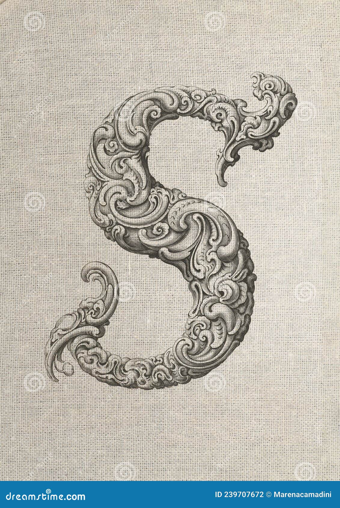 Antique Monogram Letter S stock illustration. Illustration of collage ...