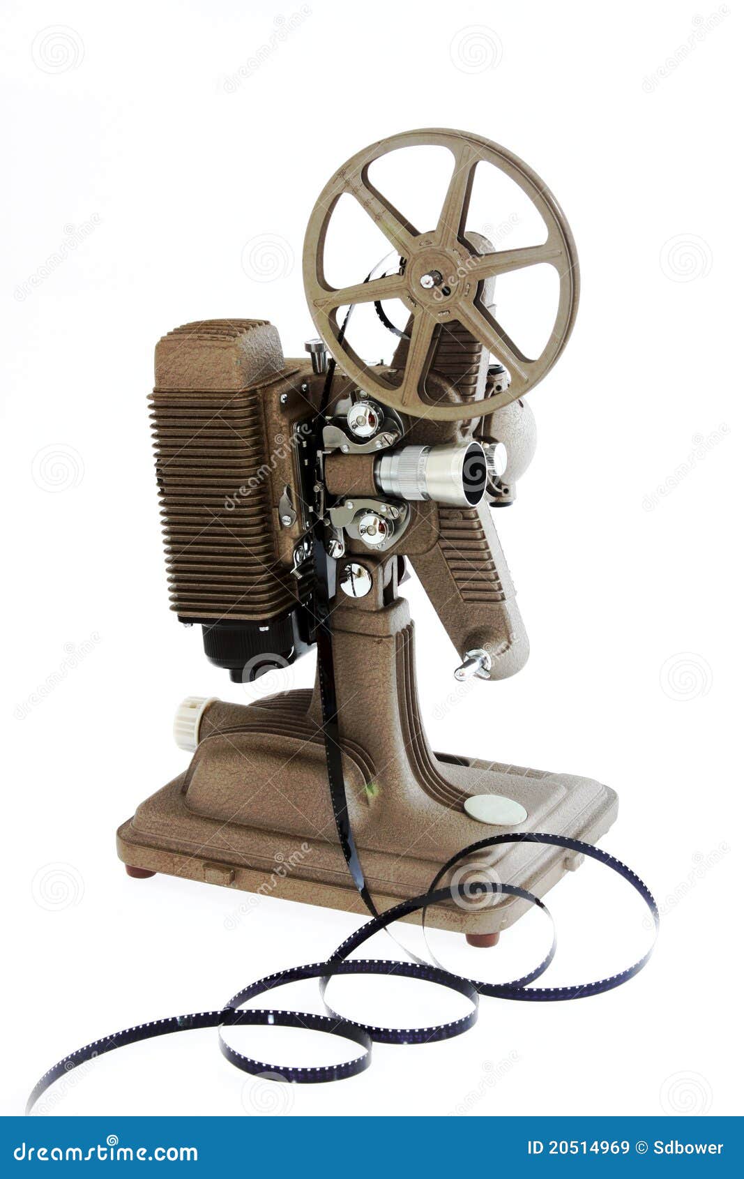 Antique Movie Projector Isolated on White Stock Image - Image of home ...
