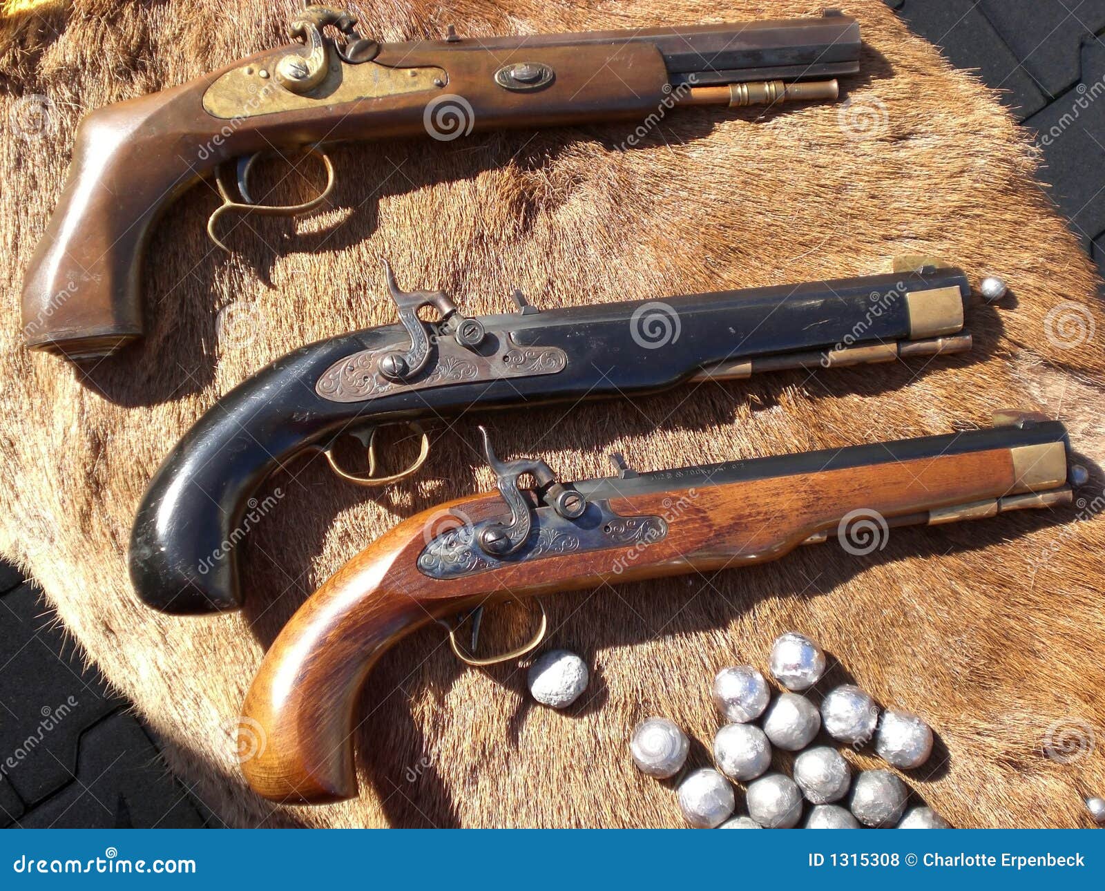 Antique Muzzle-loader Pistols Stock Photo - Image of wooden, antique ...