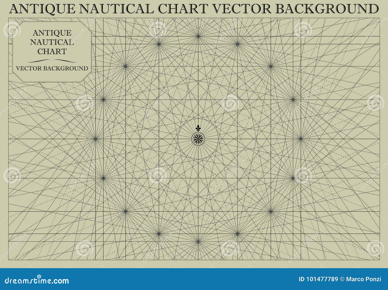 Antique Nautical Chart Map Vector Background Stock Vector ...