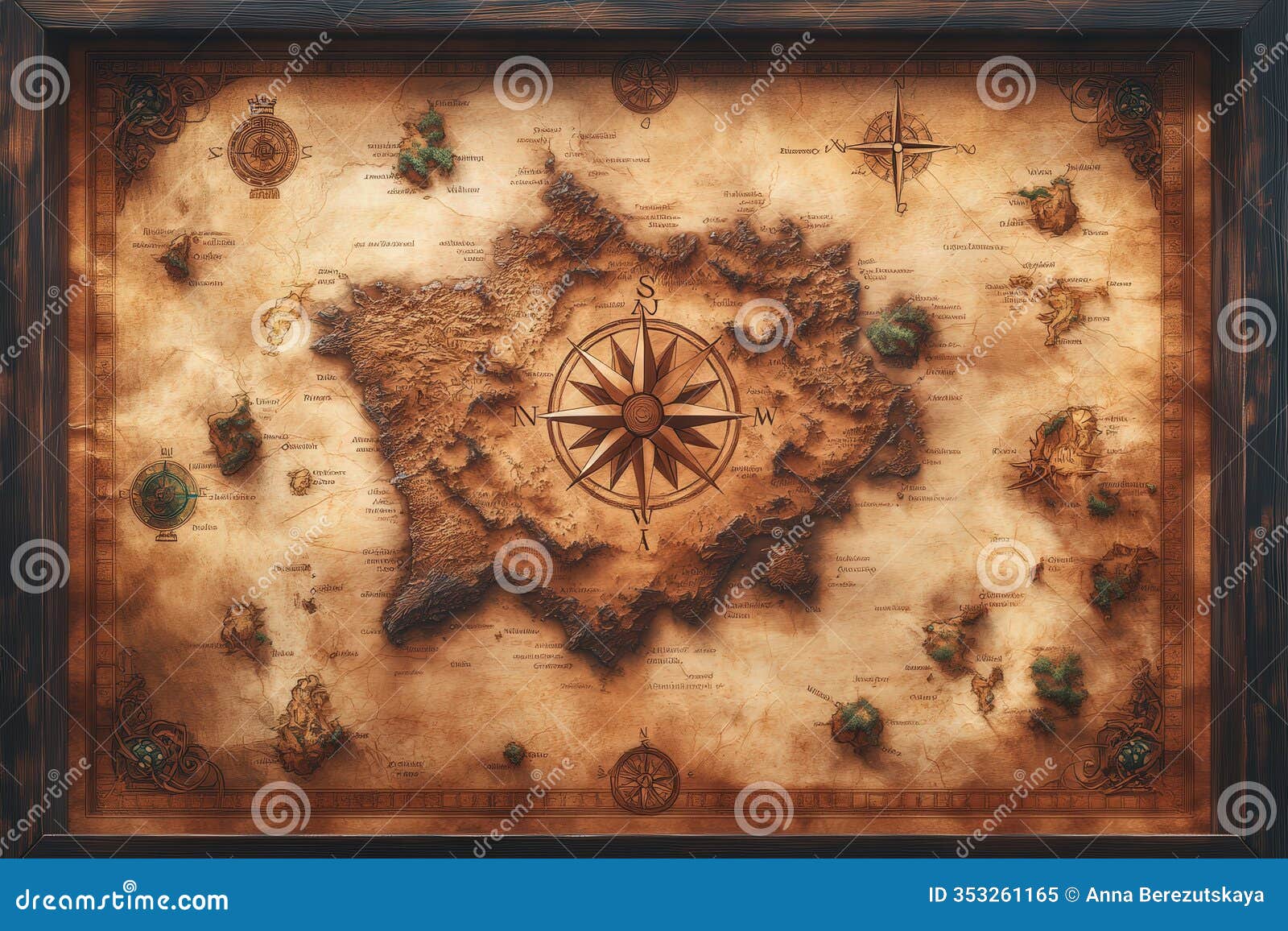 Topographical Compass With Dial Face Vector Illustration ...