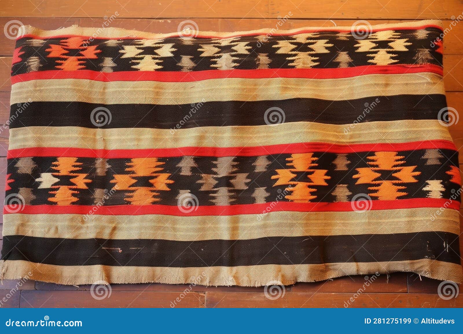 Antique Navajo Textile with Tribal Patterns Stock Illustration ...