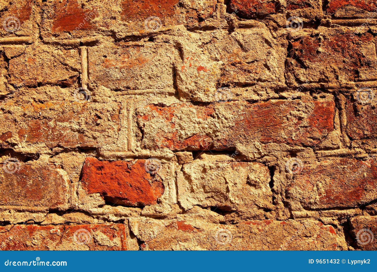 Antique old brick wall. stock photo. Image of historical - 9651432