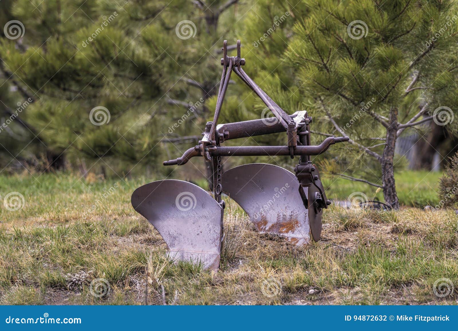 Antique Old Farm Plow stock photo. Image of grass, obsolete - 94872632