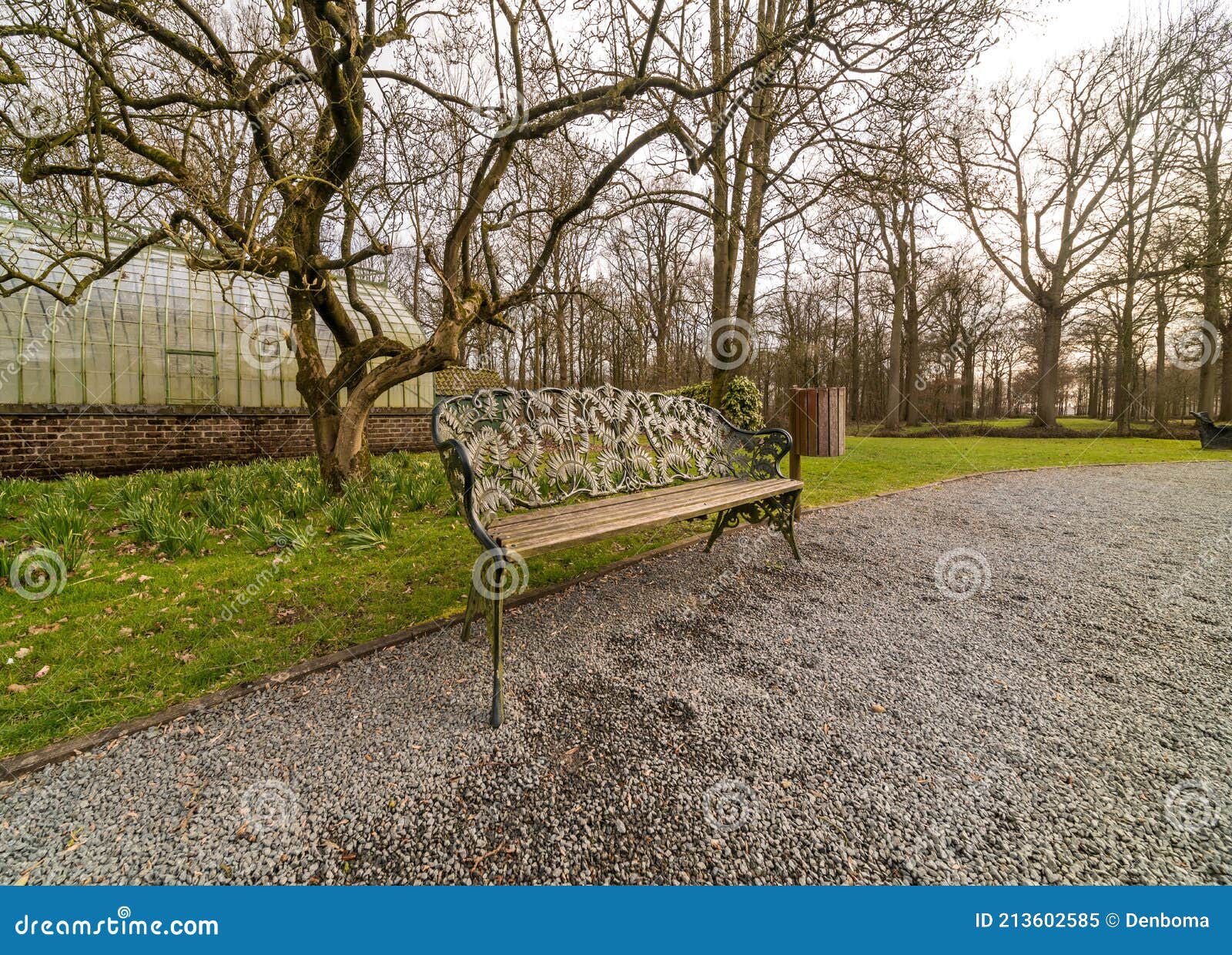 Antique old park bench stock image. Image of beautiful - 213602585