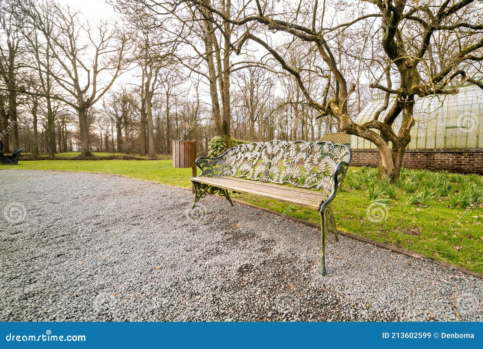 Antique old park bench stock image. Image of closeup - 213602599