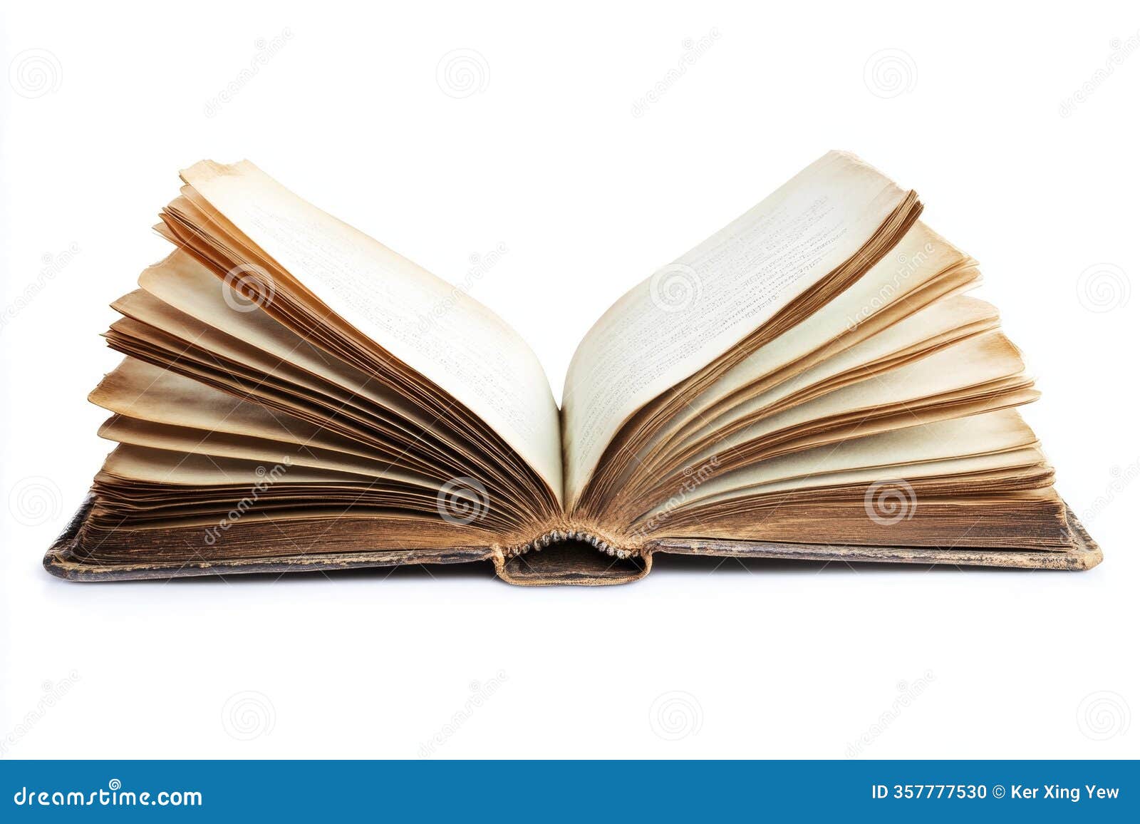 Antique Open Book Isolated On White Background Stock Image ...