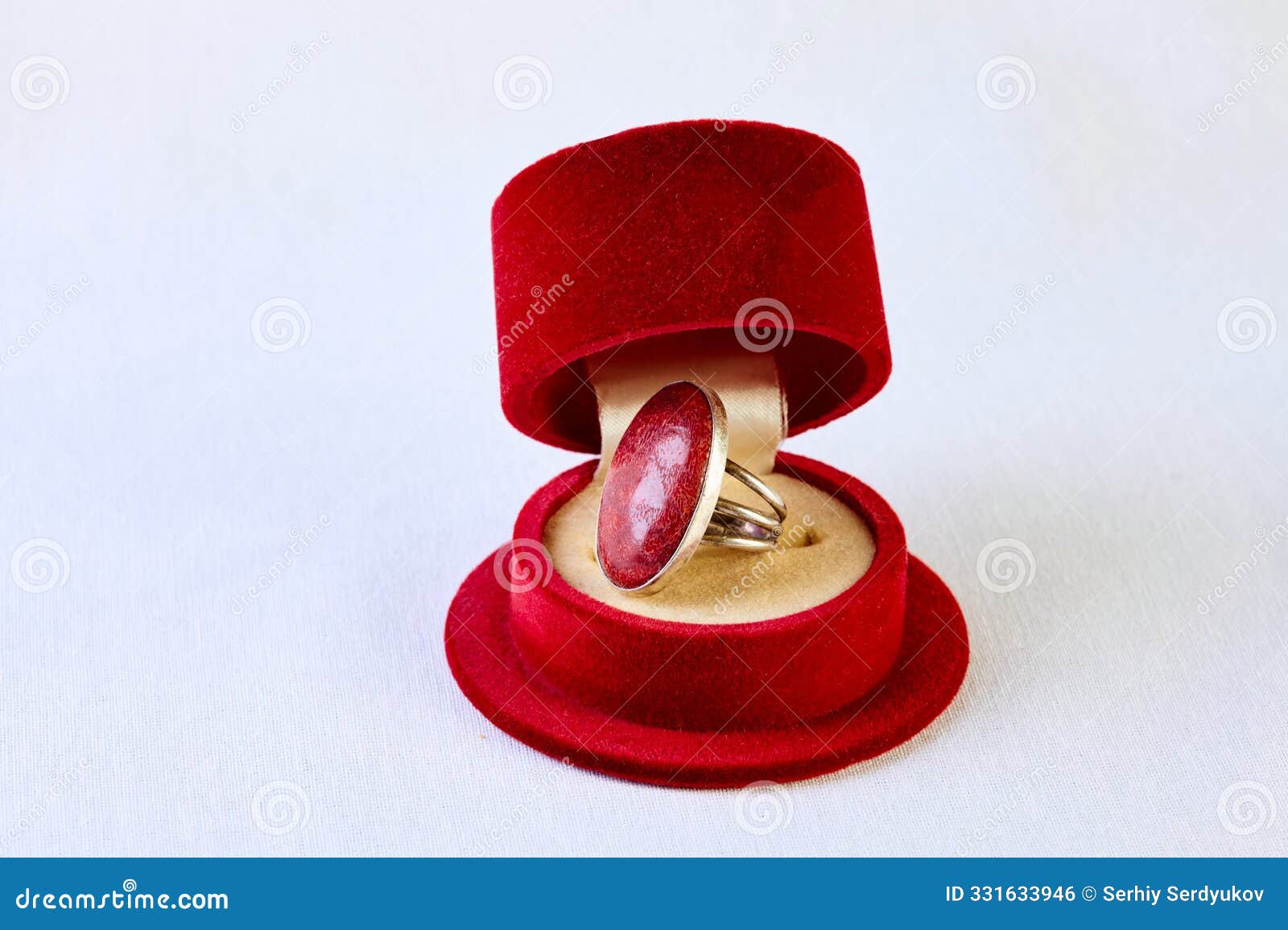 Antique Open Ring Box in the Shape of a Man S Hat. Made of Red Velvet ...