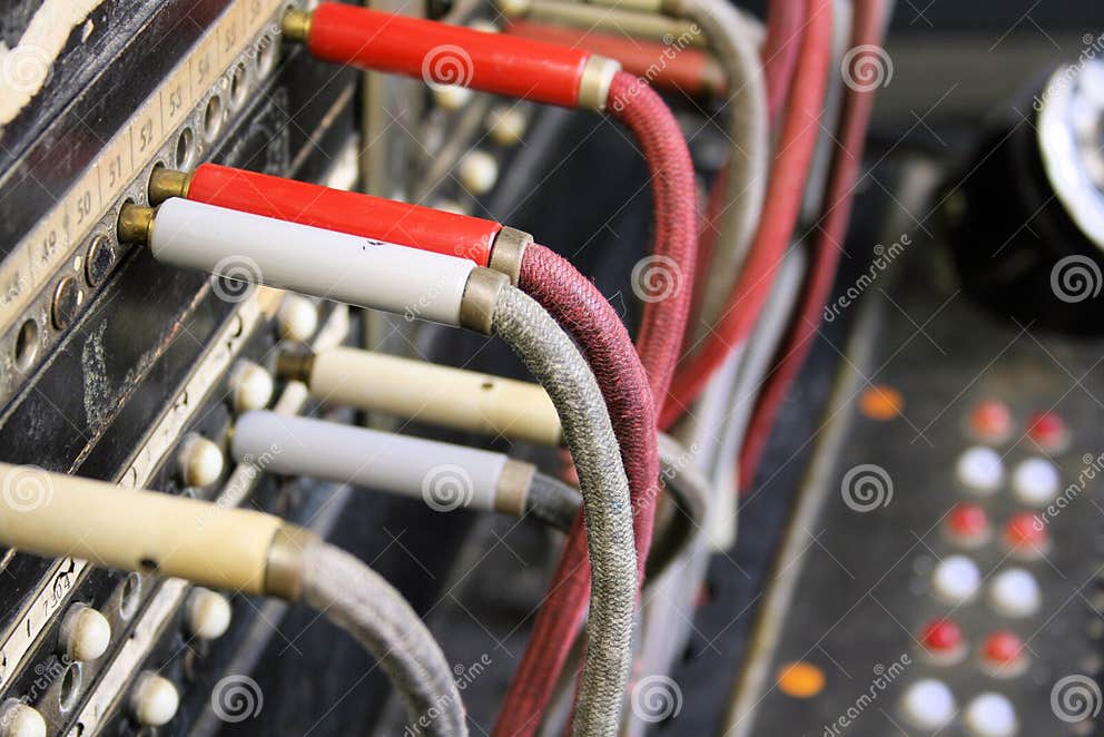 Antique Operator Switchboard Stock Image - Image of switchboard, work ...