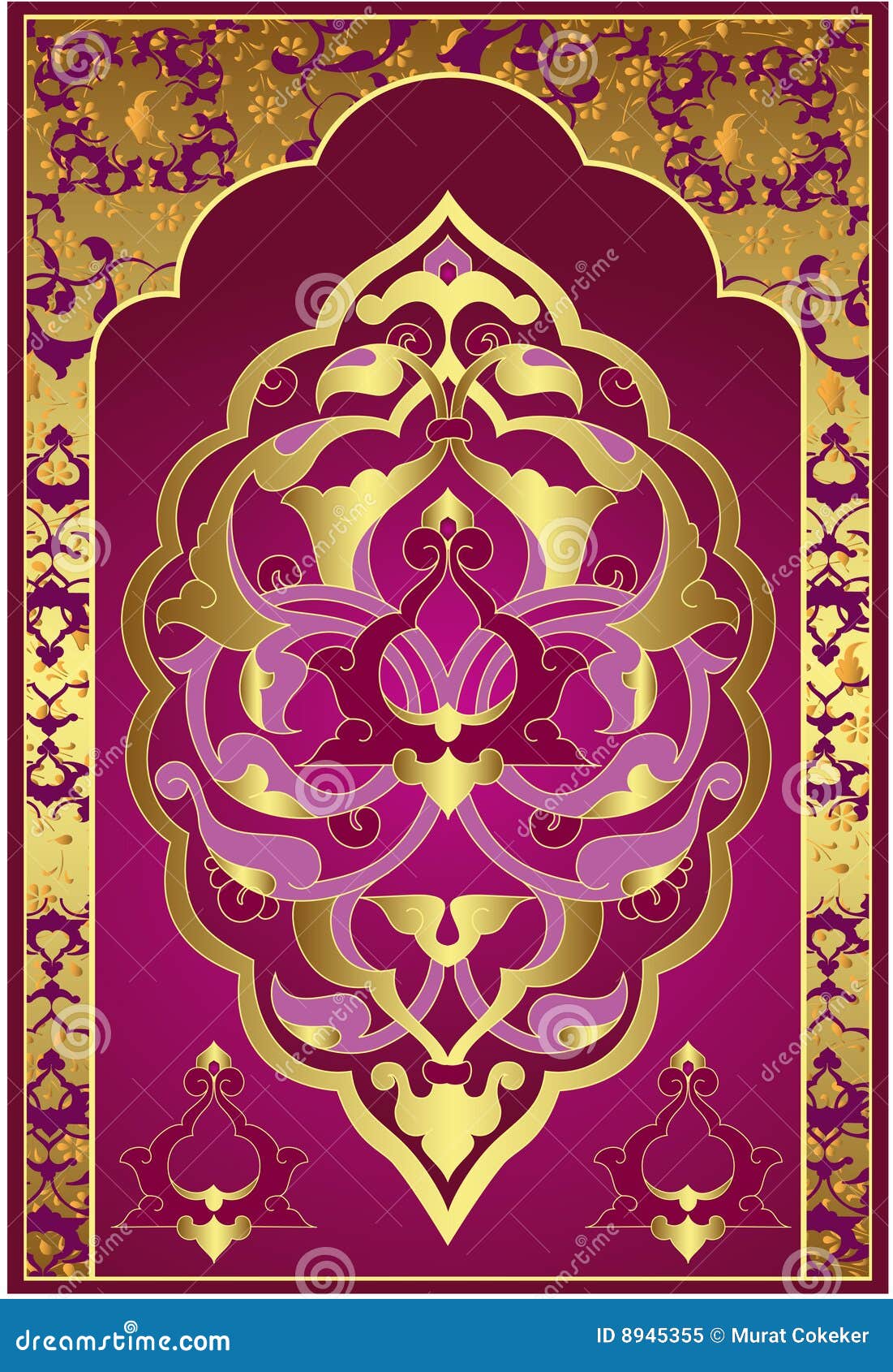 Antique Ottoman Grungy Wallpaper Raster Design Cartoon Vector ...