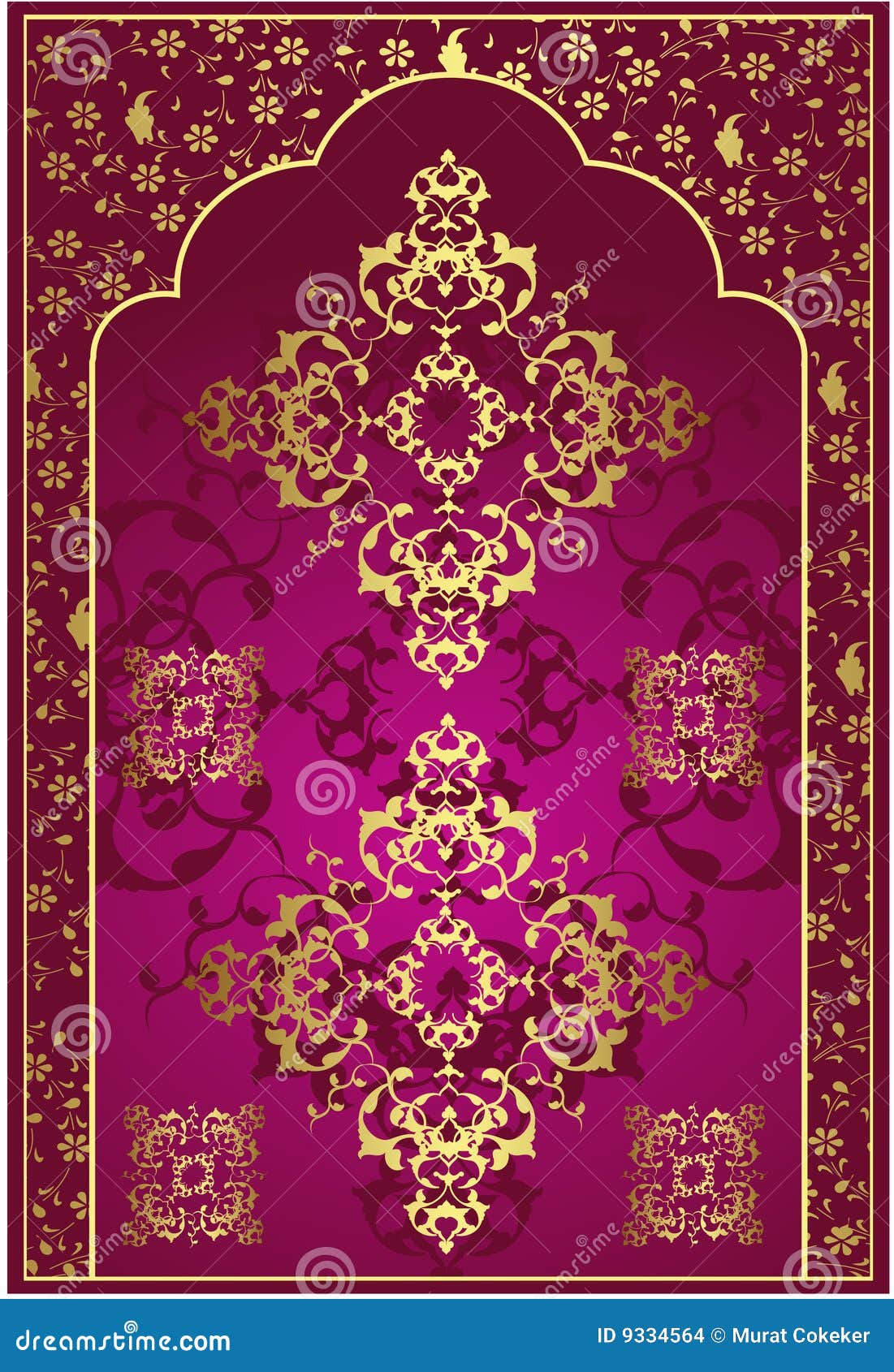 Antique Ottoman Grungy Wallpaper Raster Design Vector Illustration ...