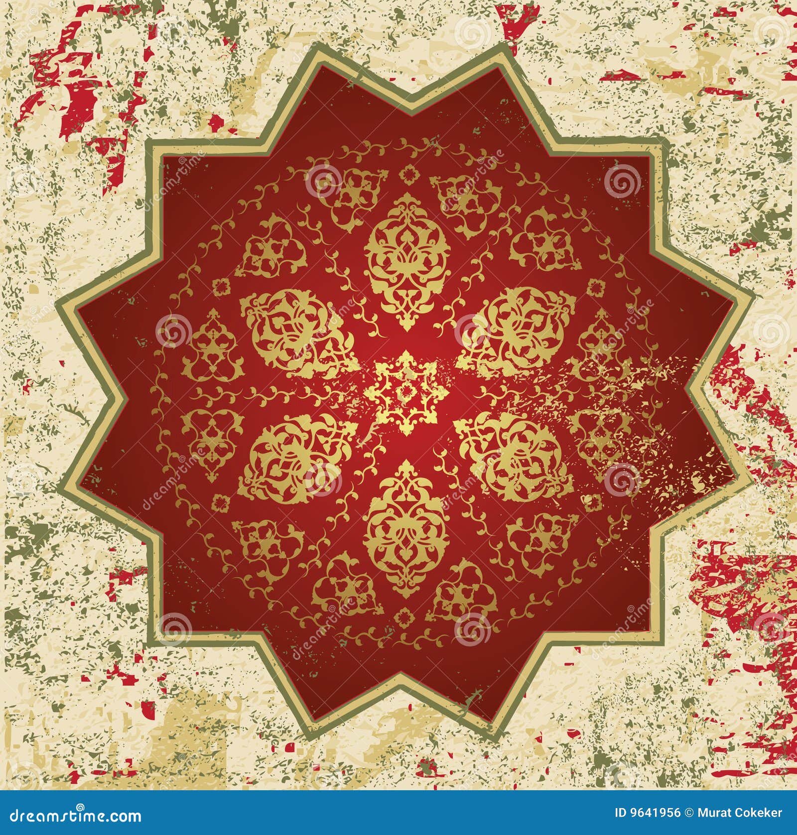 Antique Ottoman Grungy Wallpaper Raster Design Stock Vector ...