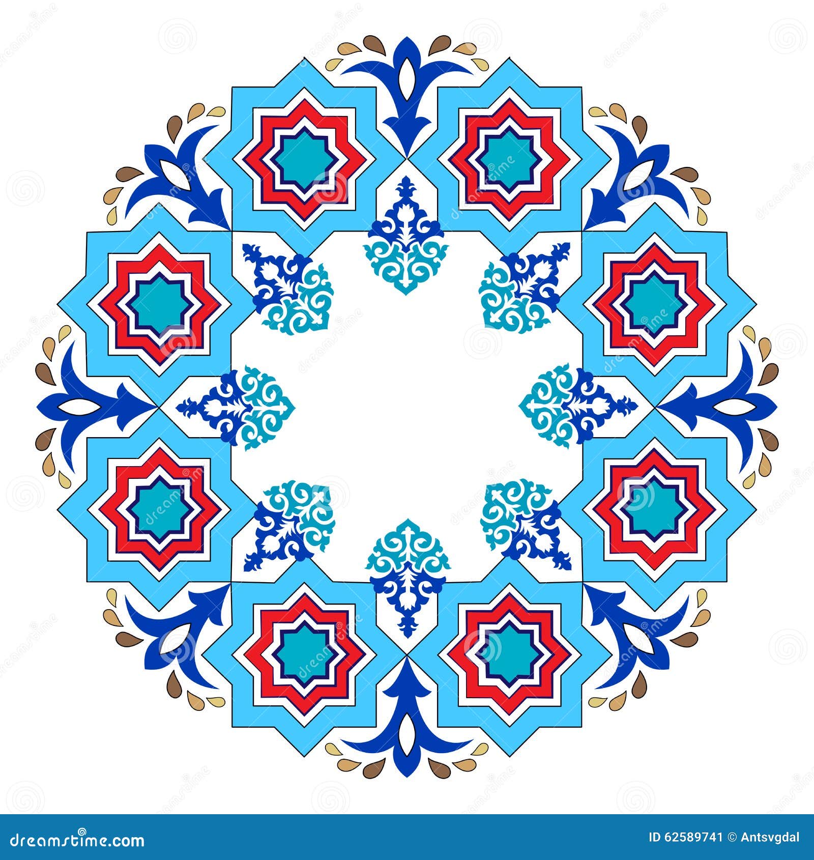 Antique Ottoman Turkish Pattern Vector Design Eight Stock Vector ...
