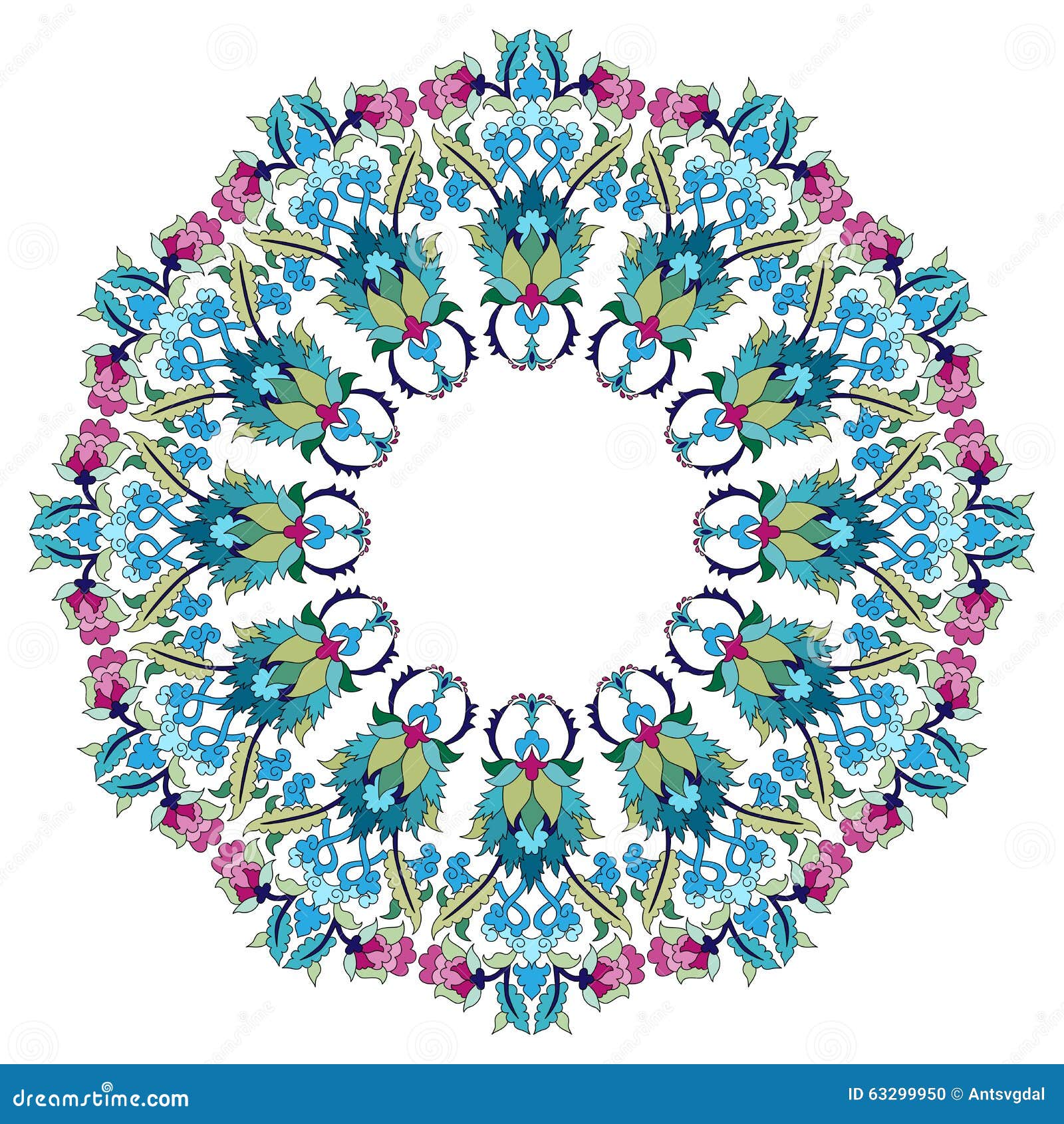 Antique Ottoman Turkish Pattern Vector Design Eighteen Stock Vector ...