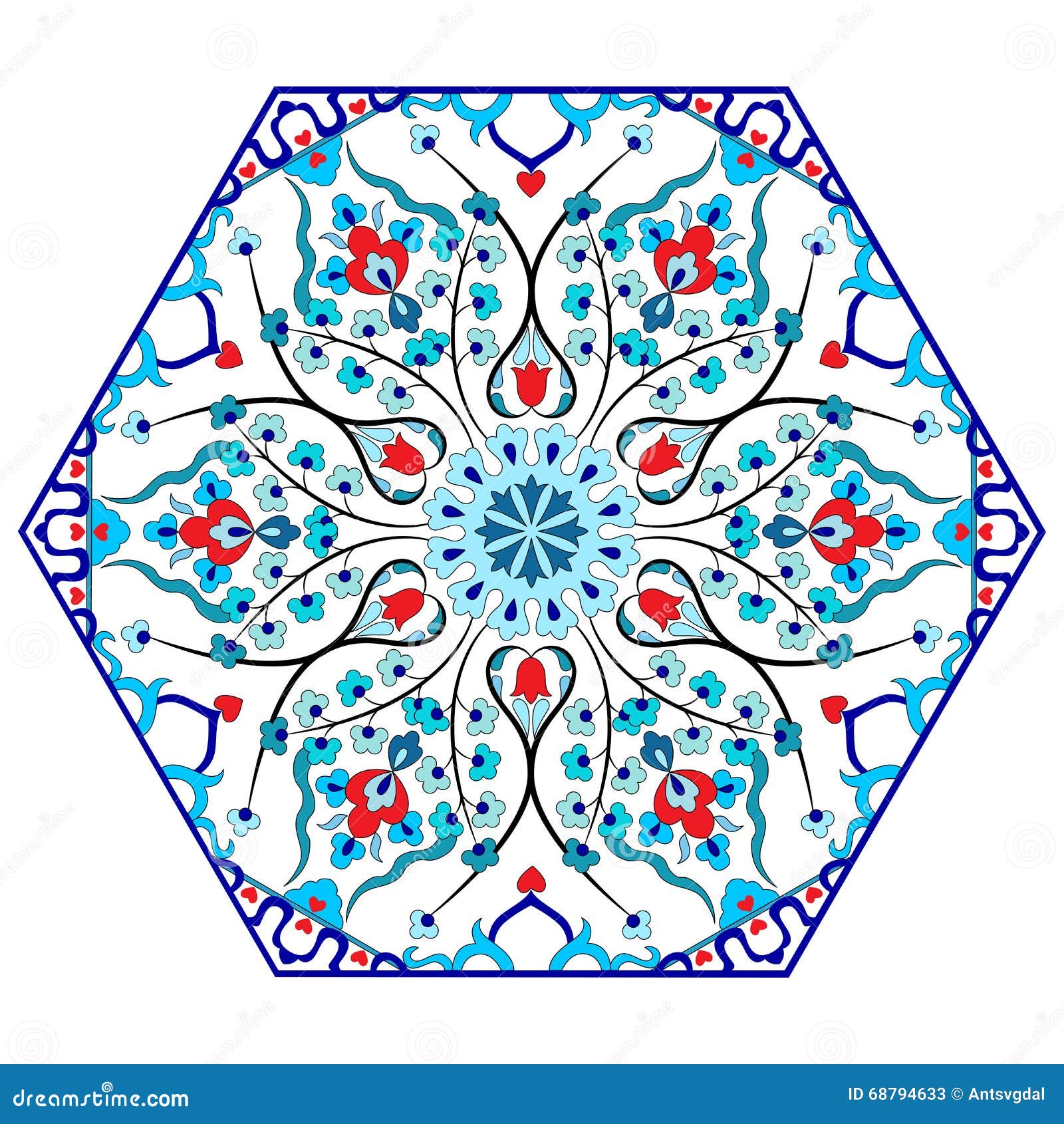 Antique Ottoman Turkish Pattern Vector Design Eighty Five Stock Vector ...