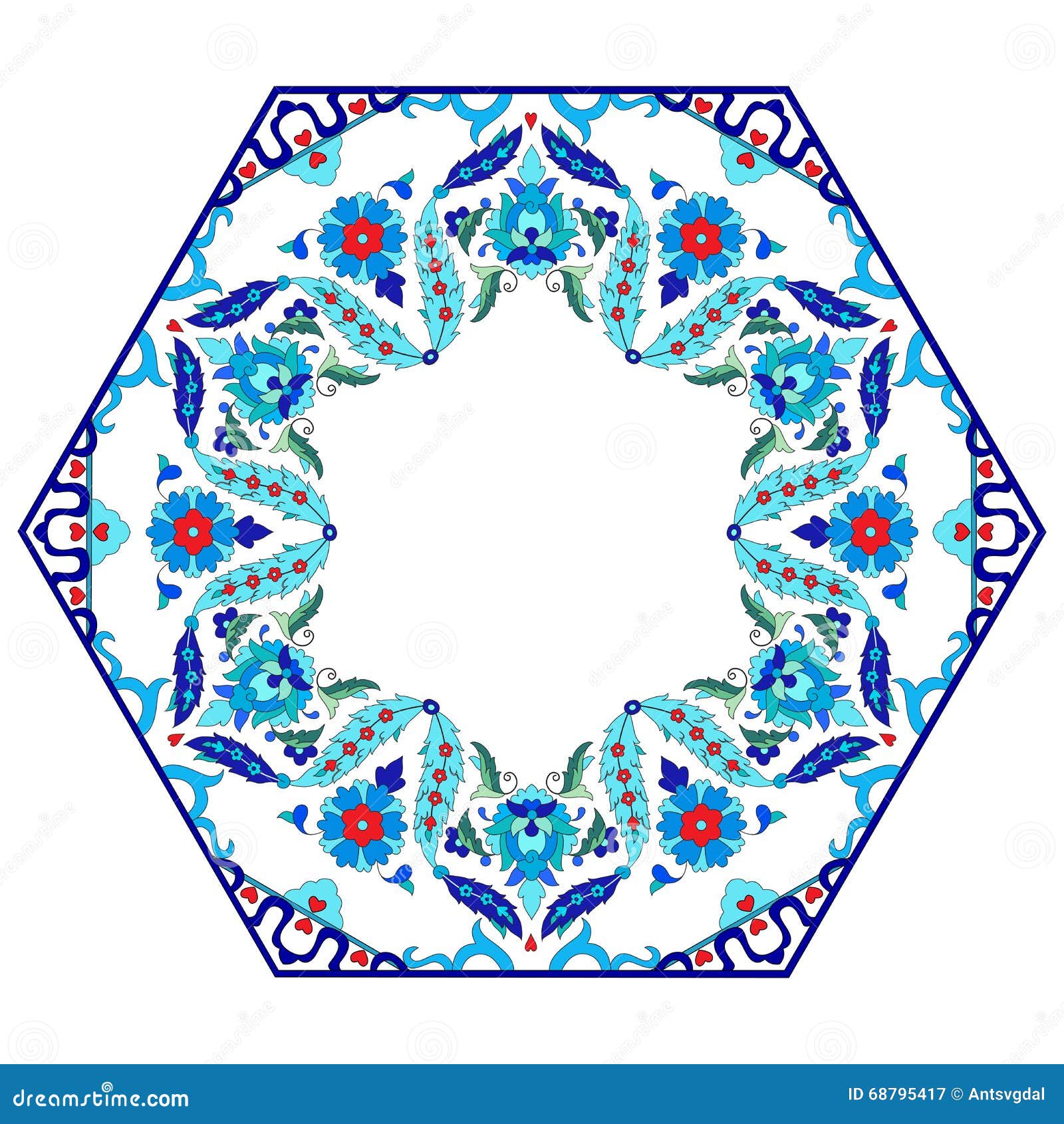 Antique Ottoman Turkish Pattern Vector Design Eighty Six Stock Vector ...