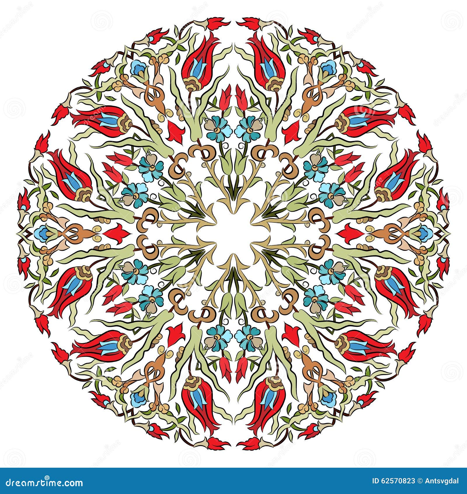 Antique Ottoman Turkish Pattern Vector Design Nine Stock Vector - Image ...