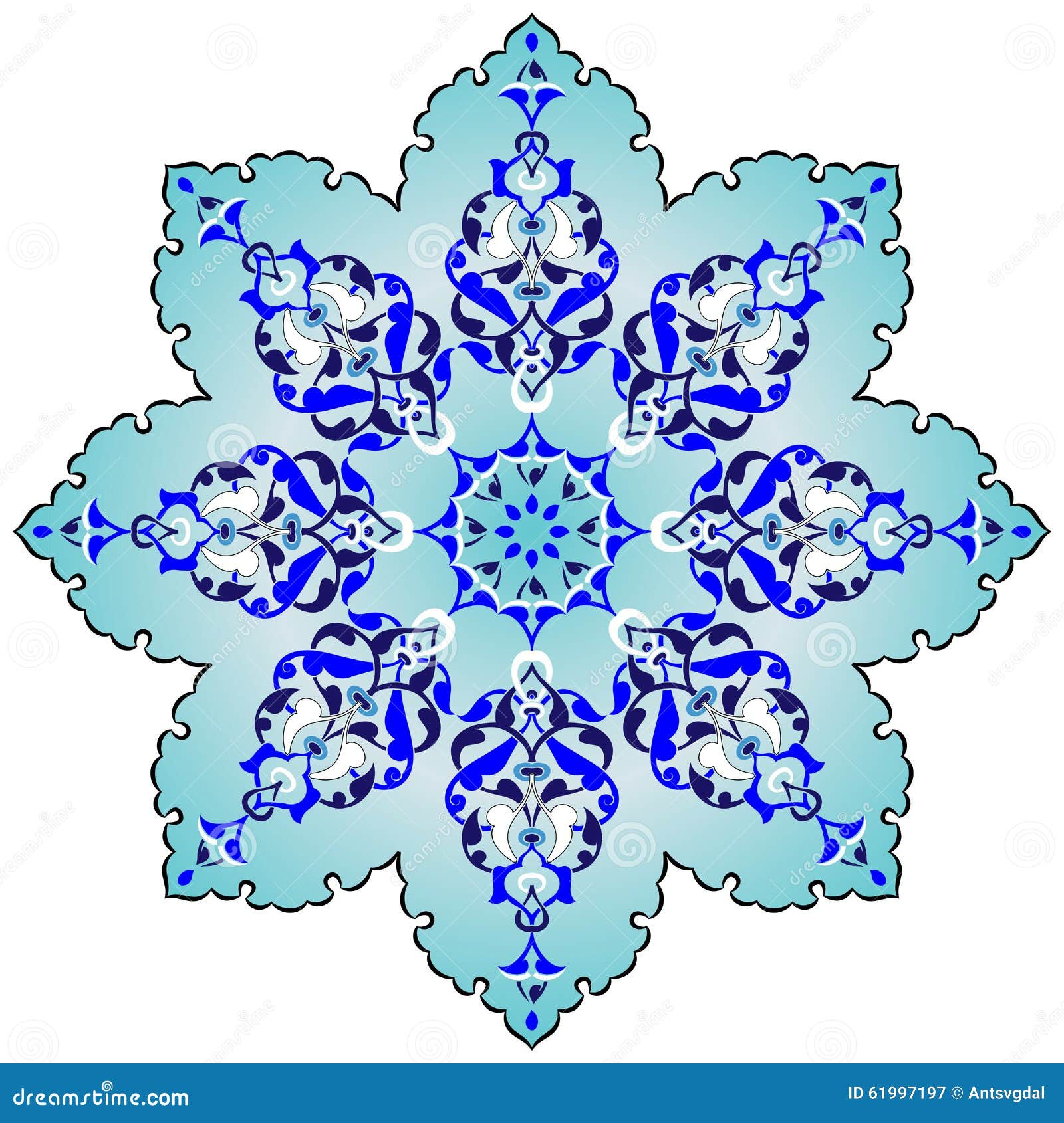 Antique Ottoman Turkish Pattern Vector Design Seven Stock Vector ...