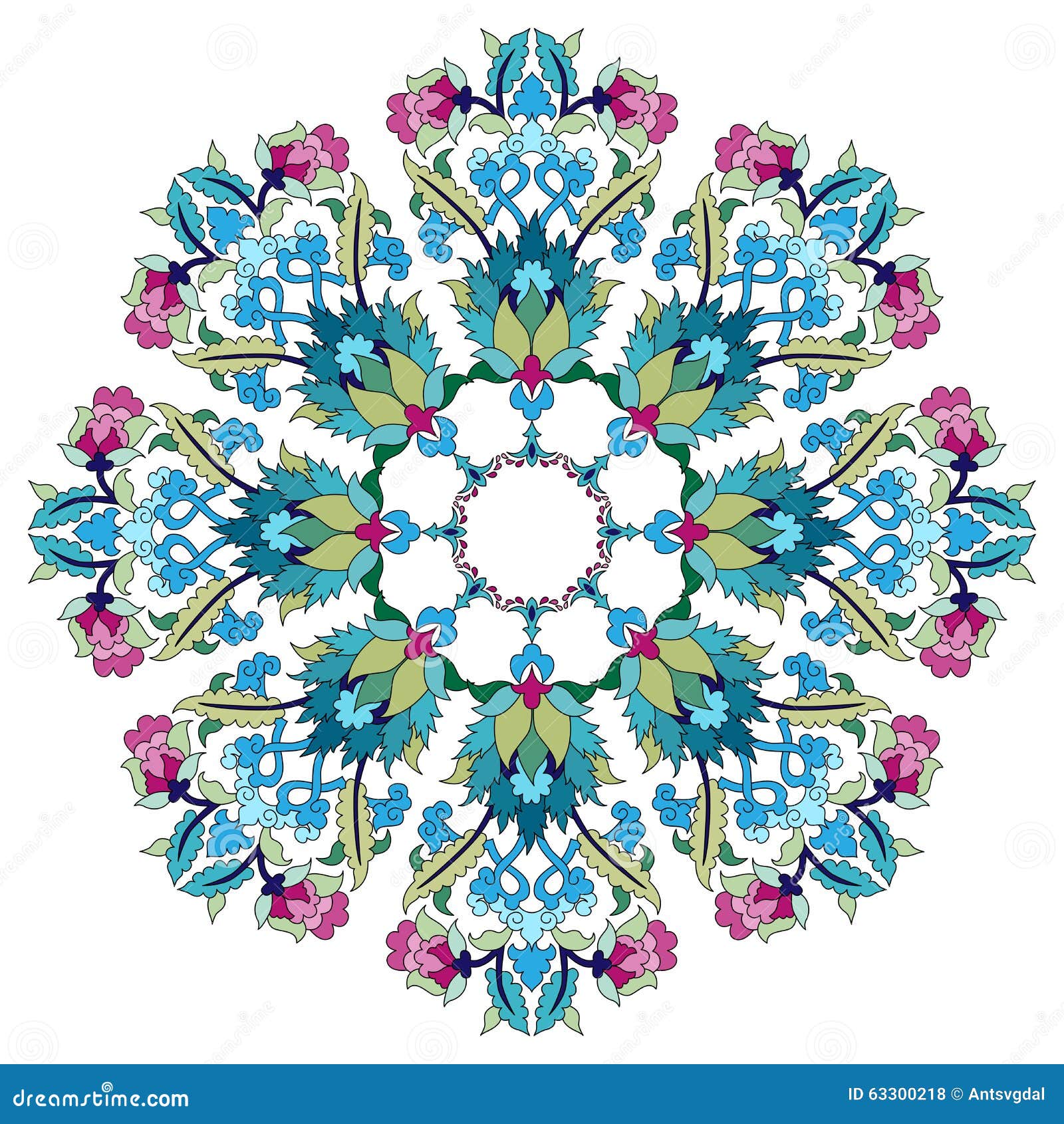Antique Ottoman Turkish Pattern Vector Design Seventeen Stock Vector ...