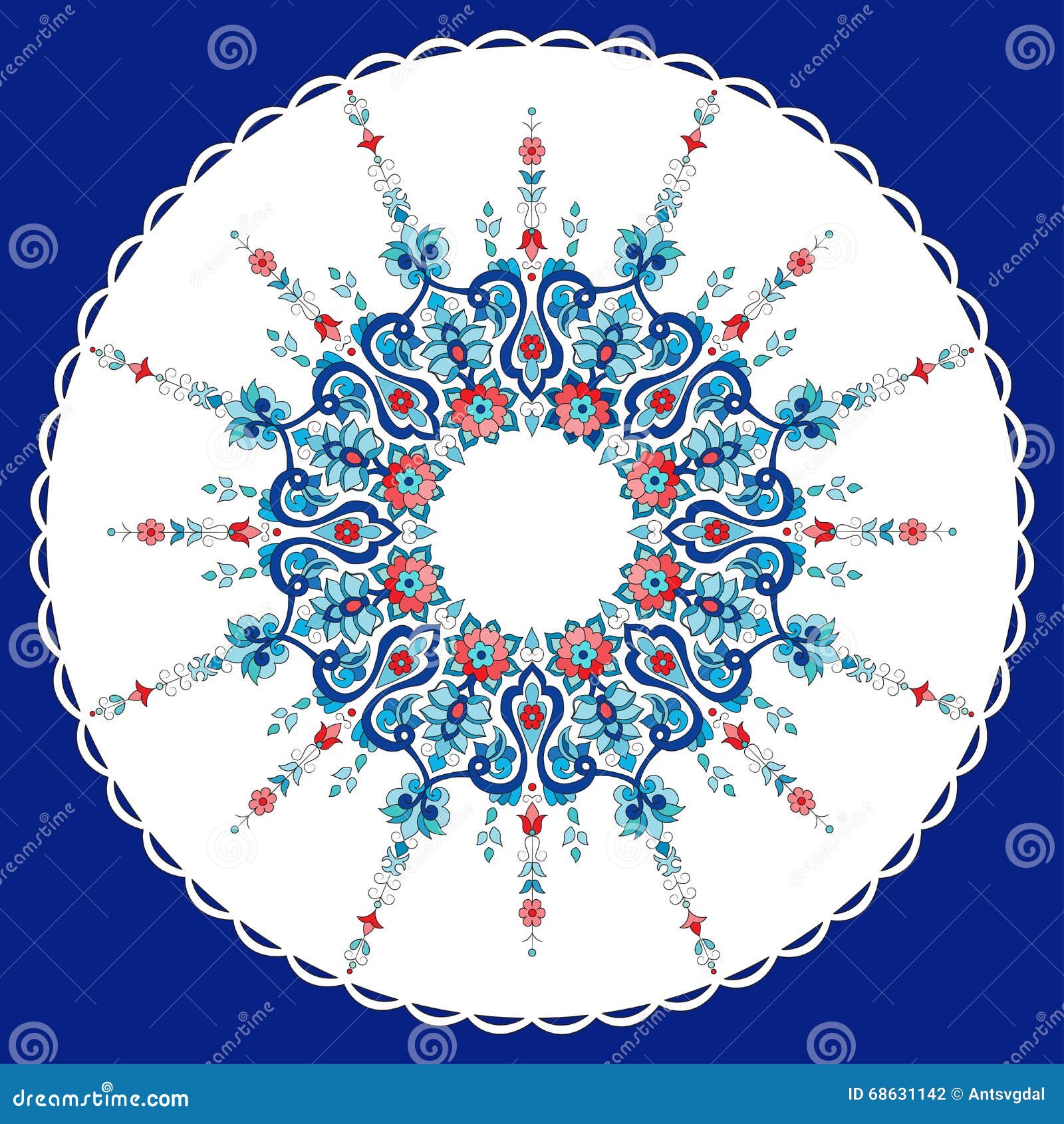 Antique Ottoman Turkish Pattern Vector Design Seventy Eight Stock ...